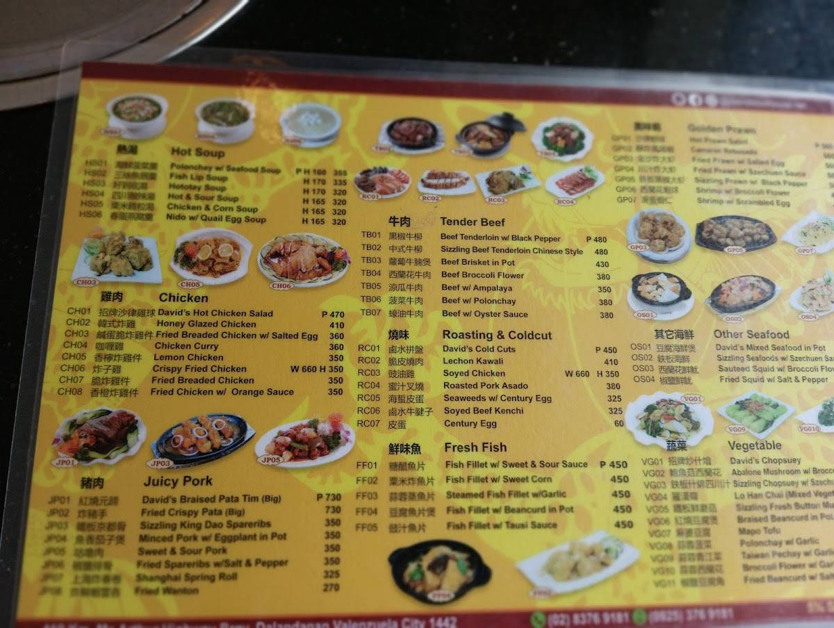 Menu at Davids Tea House - Hotpot Restaurant (Puregold Valenzuela ...