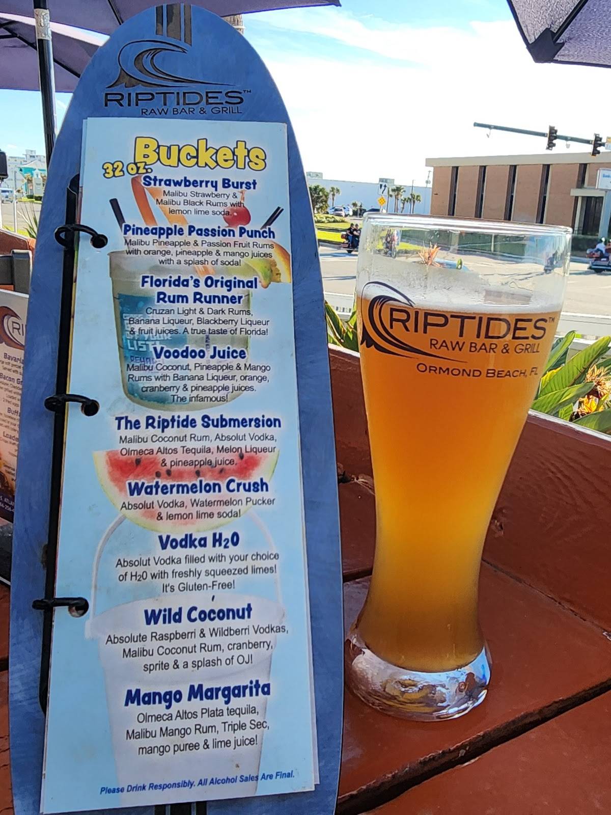 Menu at Riptides Raw Bar and Grill, Ormond Beach, 869 S Atlantic Ave
