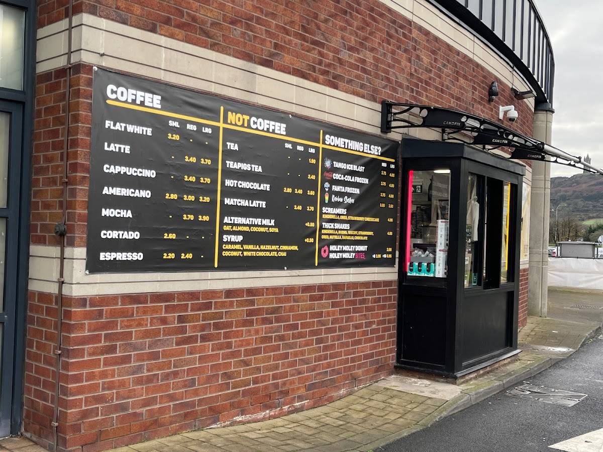 Menu at Del Piero's URBAN Drive Thru restaurant, Newtownards