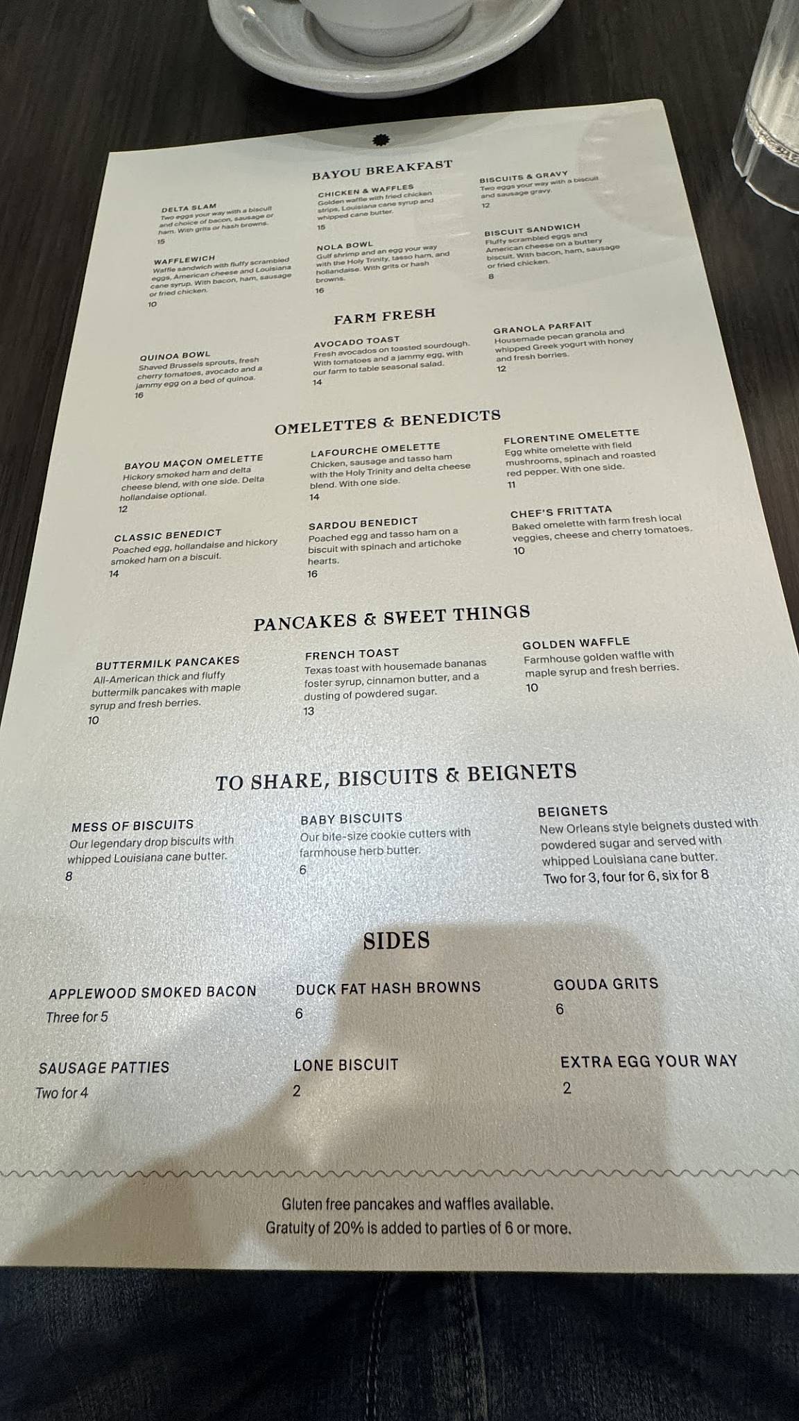 Menu at Delta Biscuit Company restaurant, Monroe, Tower Dr