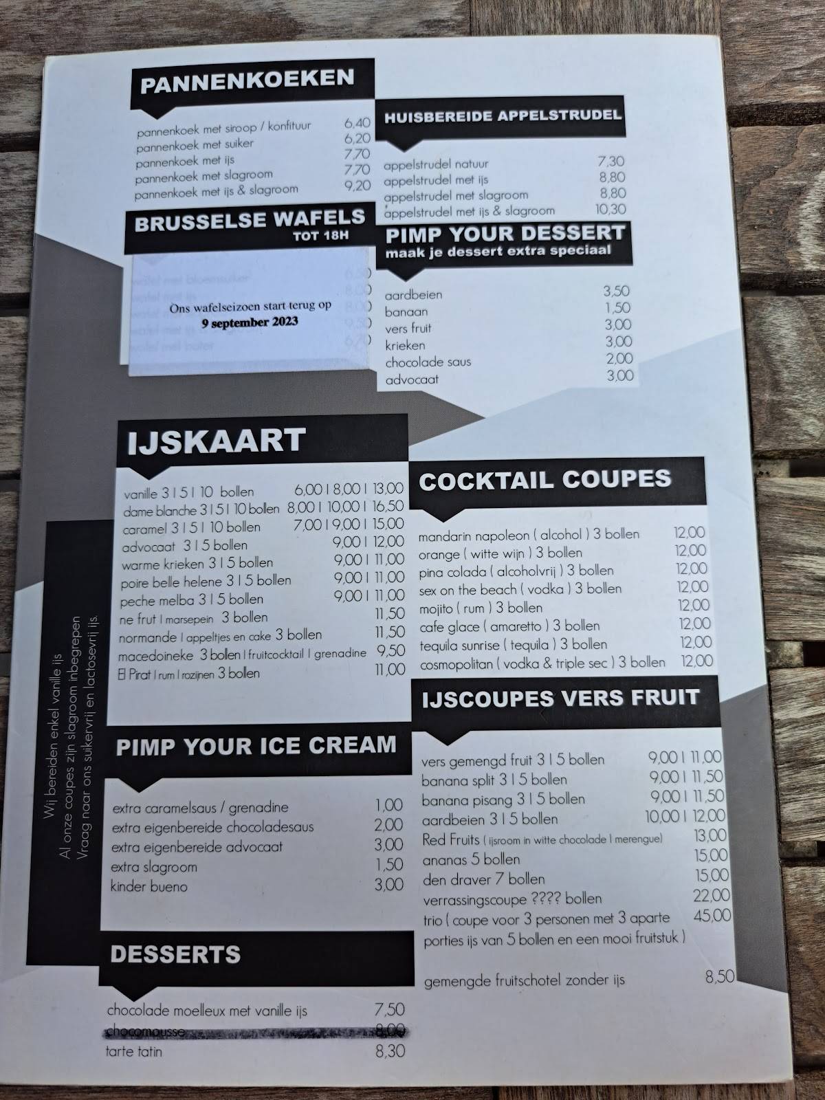 Menu at Den Draver, Zandhoven, Liersebaan 120