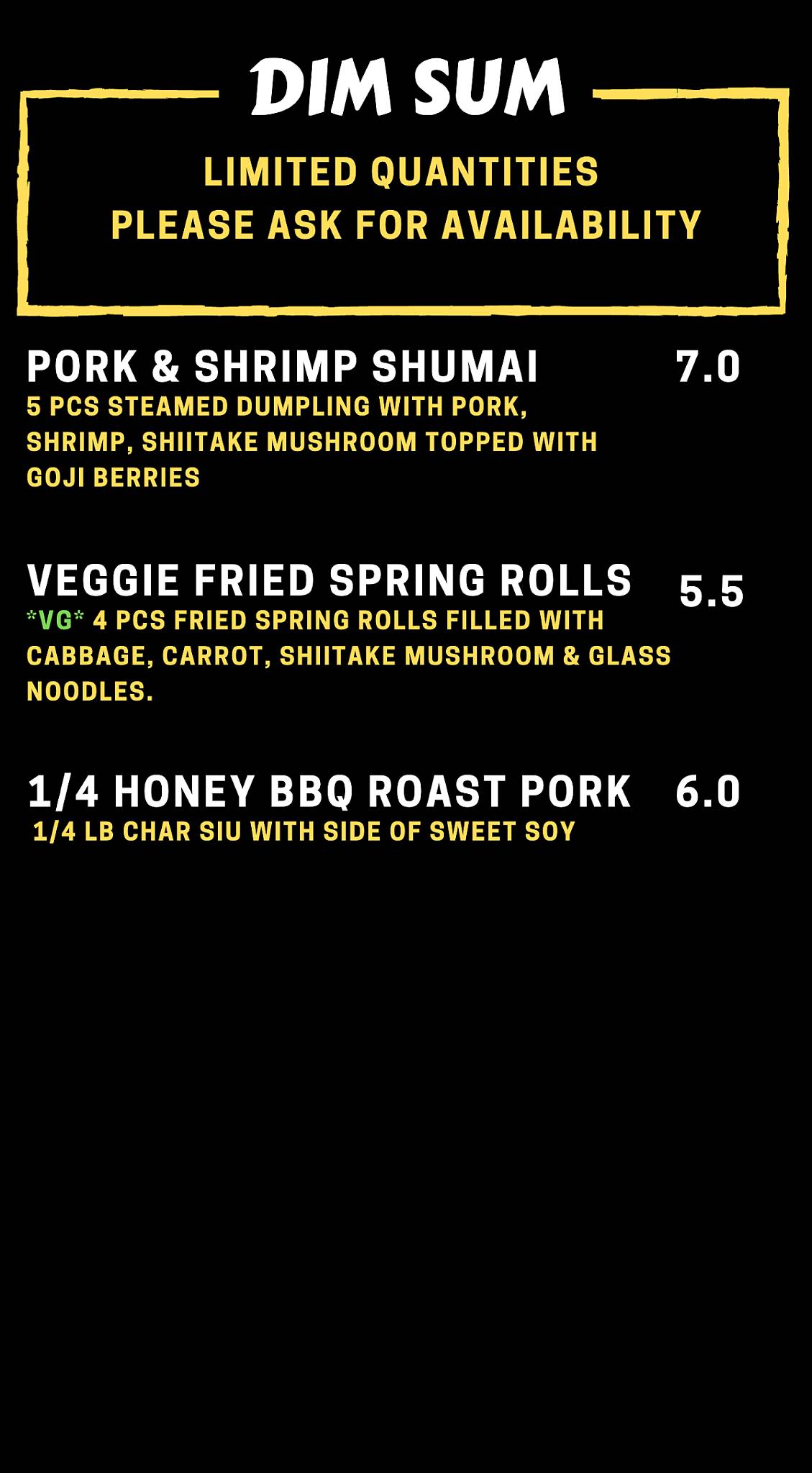 Menu at Meta Asian Kitchen restaurant, Denver, Blake St