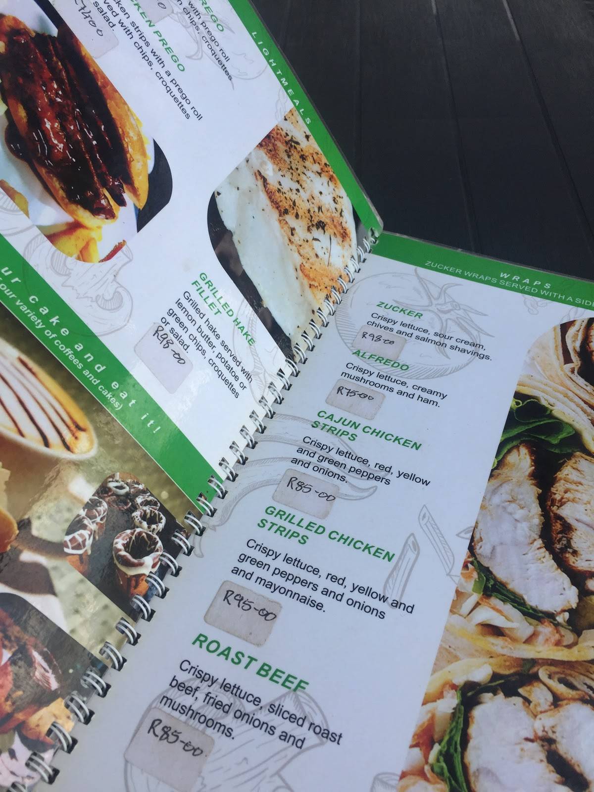 Menu at Der Zucker Backer cafe, Pretoria, Menlyn Retail Park Corner ...