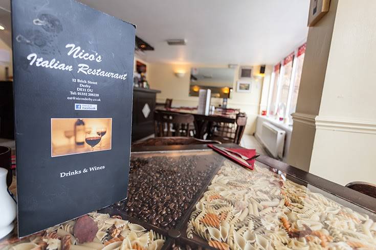 Menu at Nico's restaurant, Derby