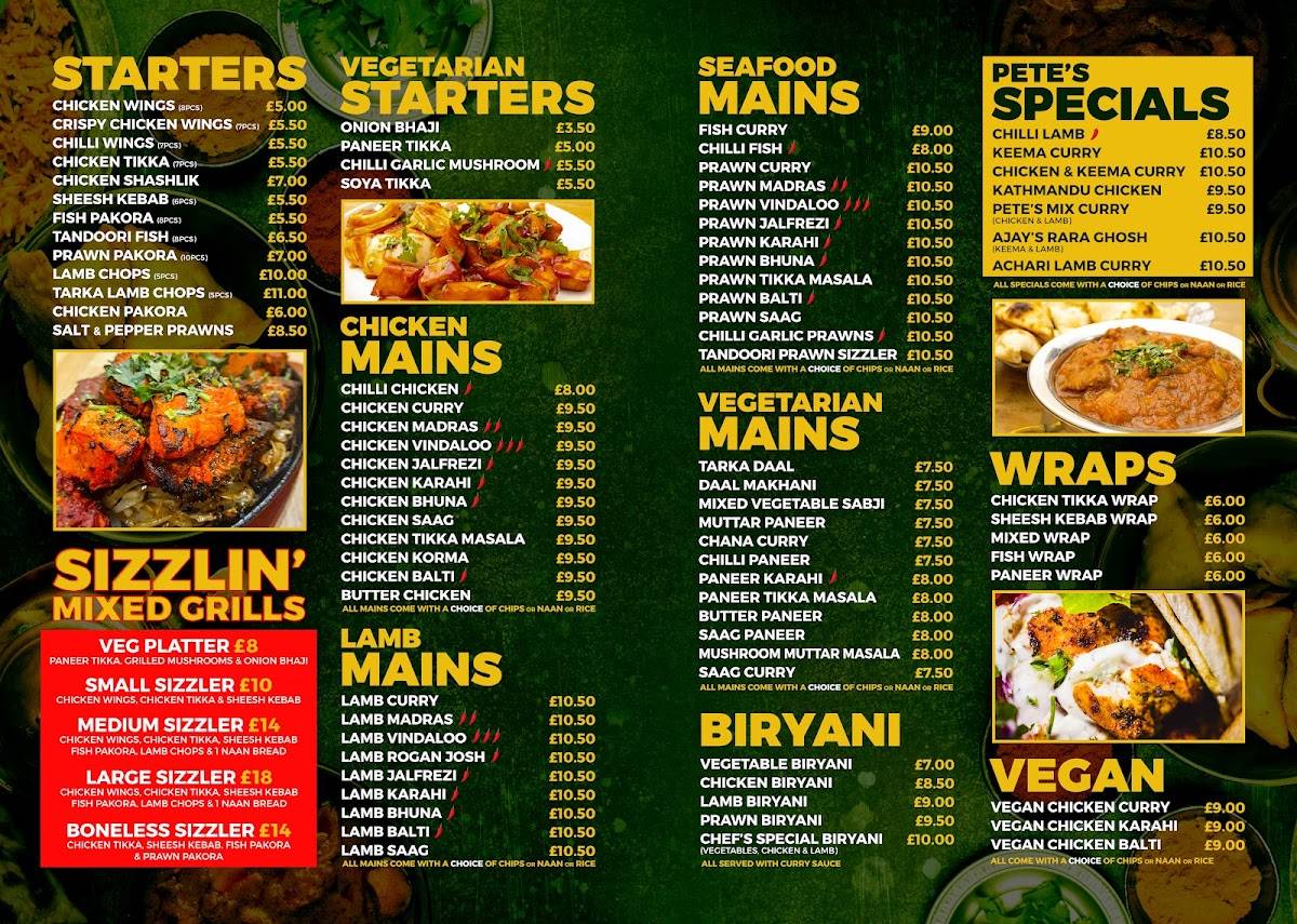 Menu at Desi Yew Tree pub & bar, Wolverhampton