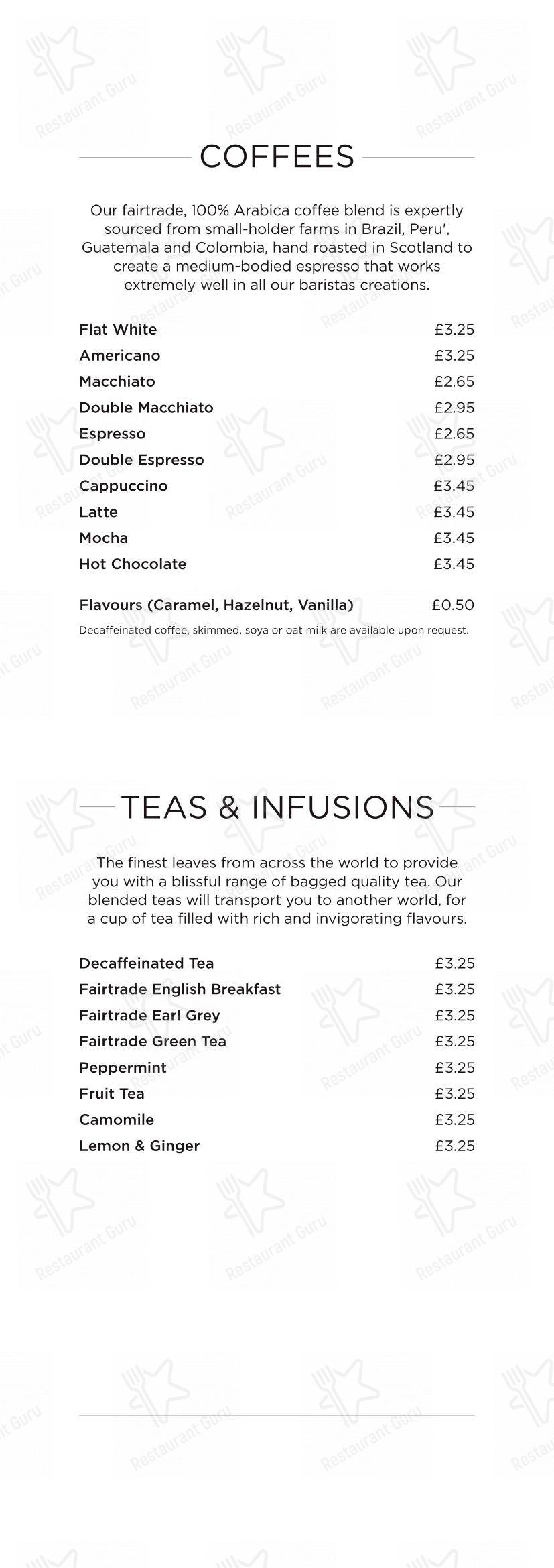 Menu at Dine Murrayfield restaurant, Edinburgh