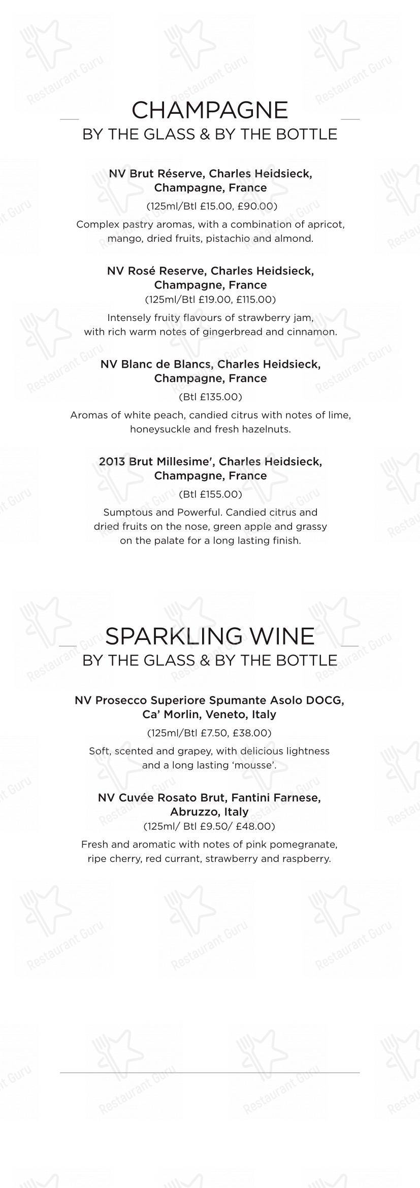 Menu at Dine Murrayfield restaurant, Edinburgh