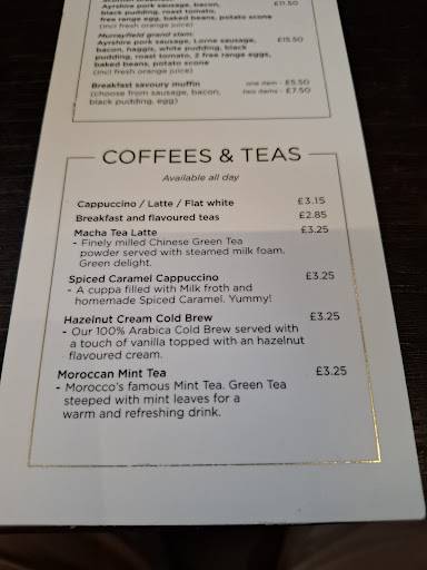 Menu at Dine Murrayfield restaurant, Edinburgh