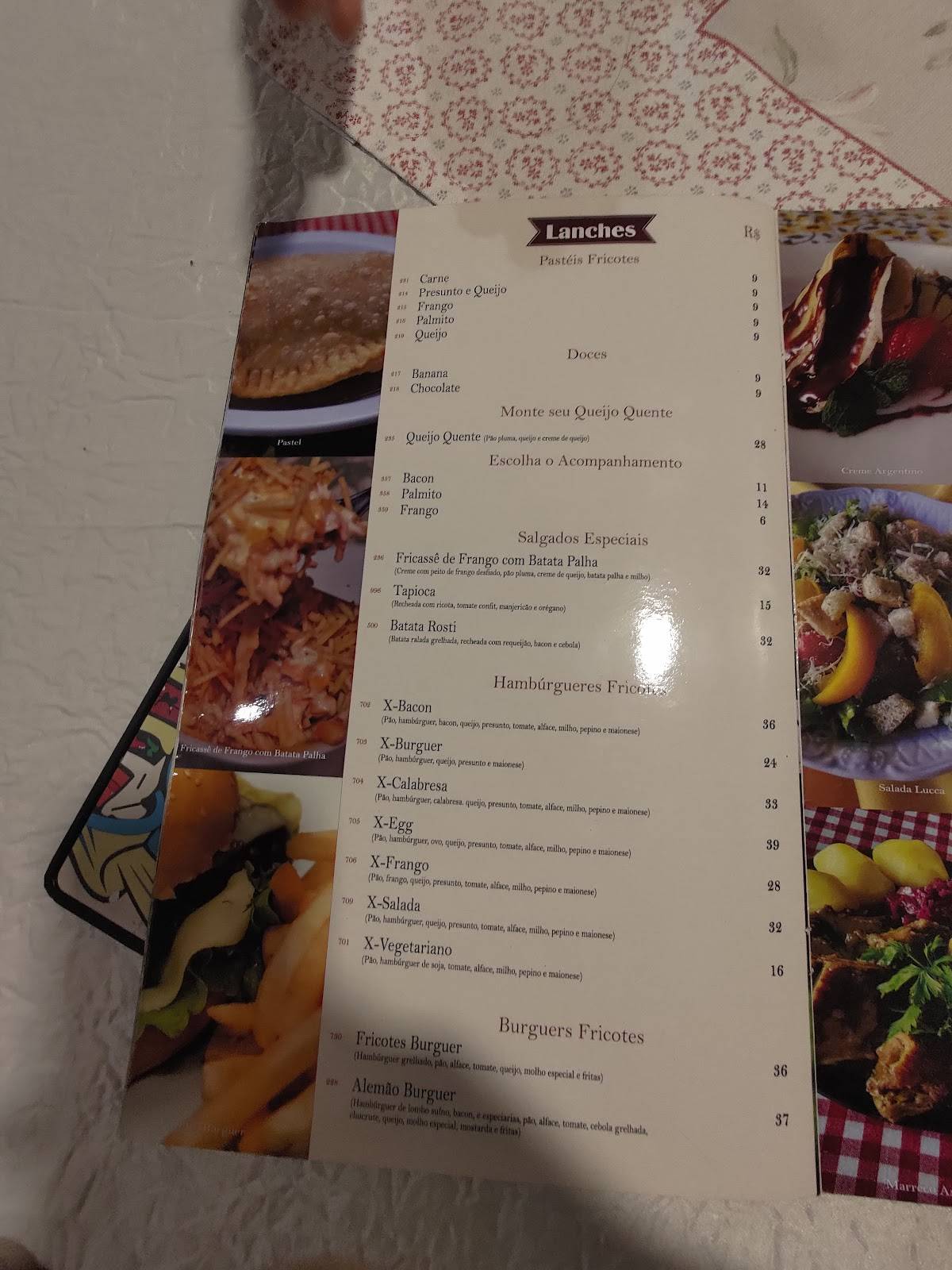 Menu em Doces e Fricotes restaurante, Canoinhas