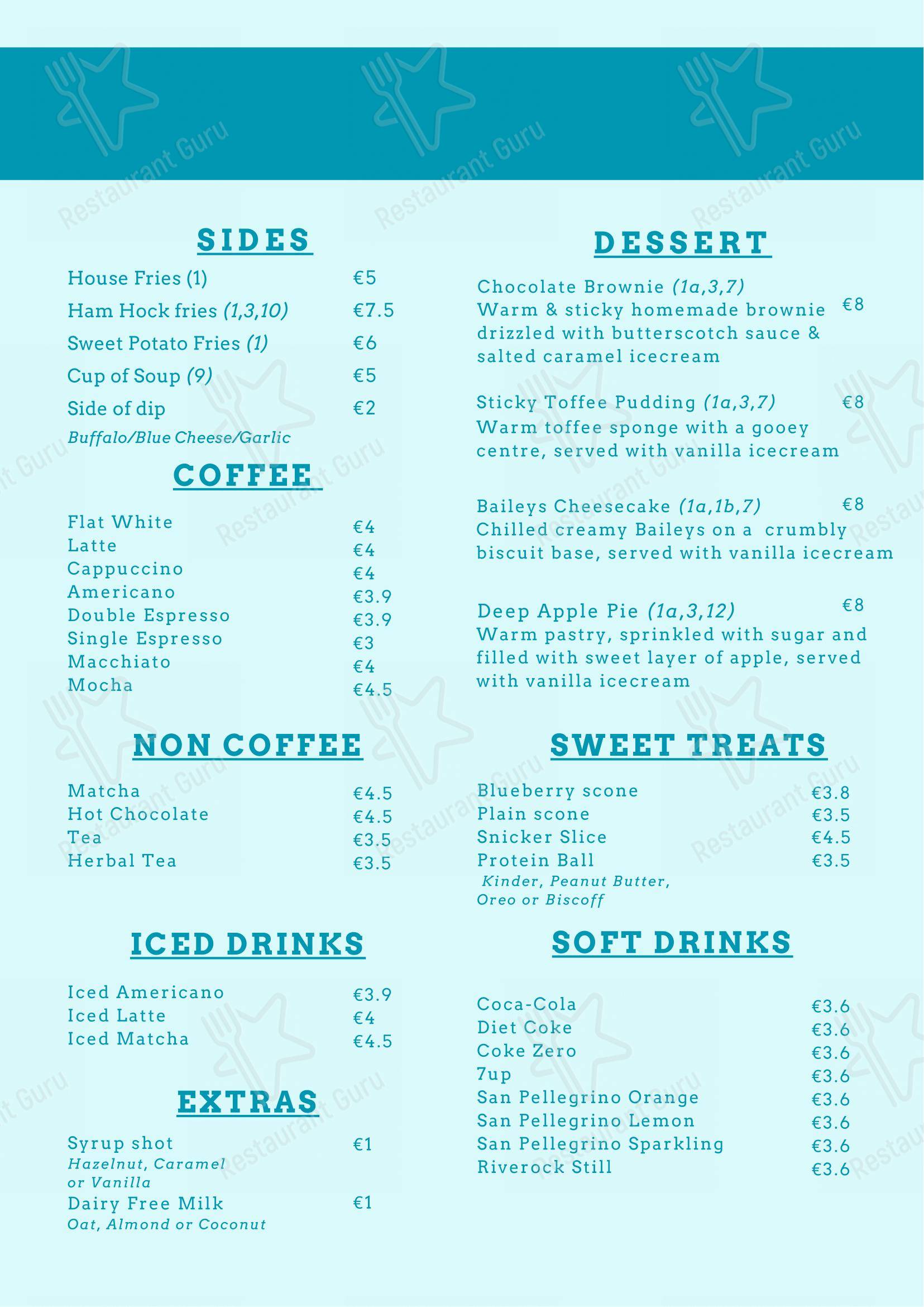 Menu at Dockyard No.8 pub & bar, Bray