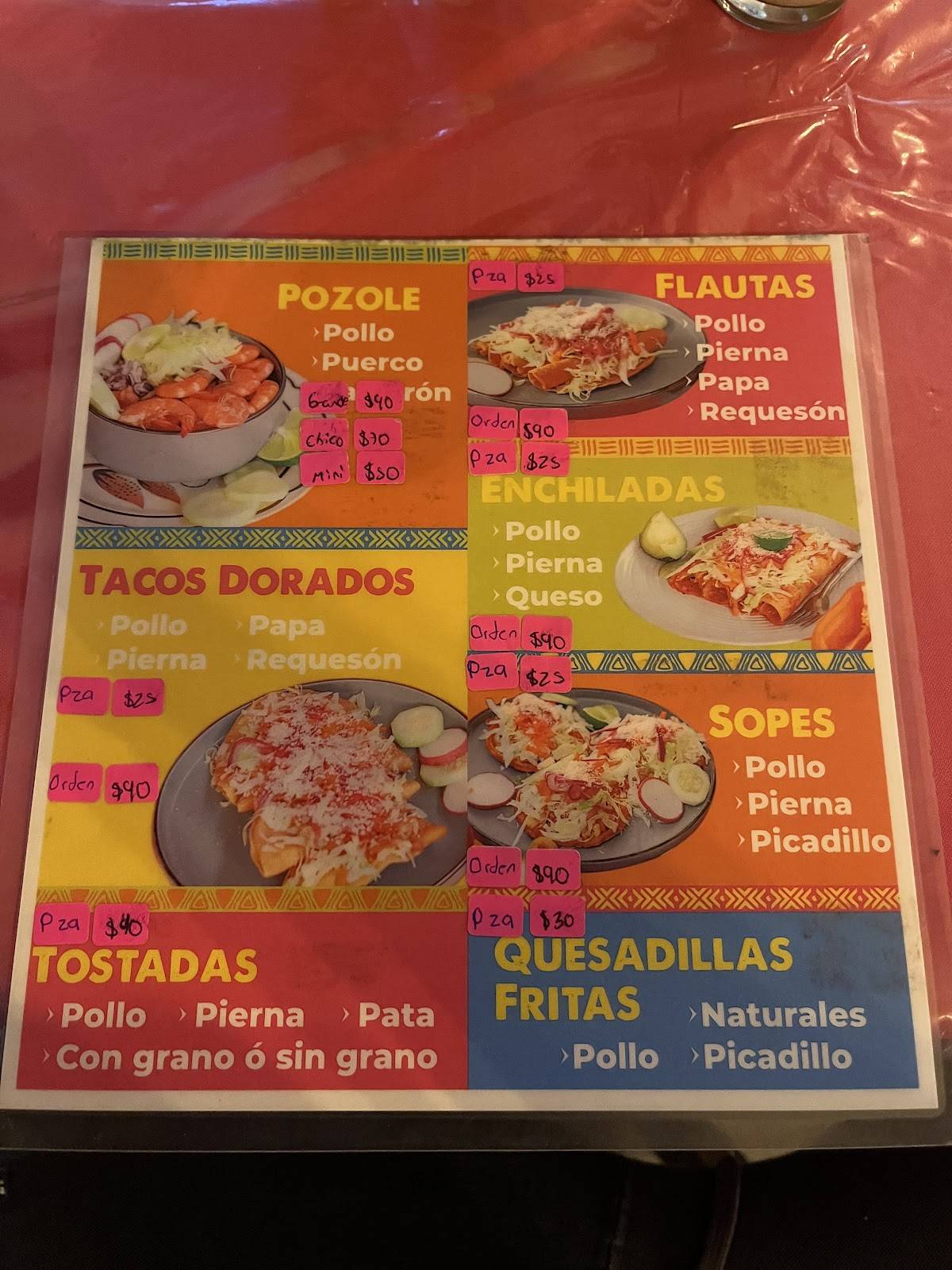 Menu at Doña Lupe Buffet Mexicano restaurant, Tepic