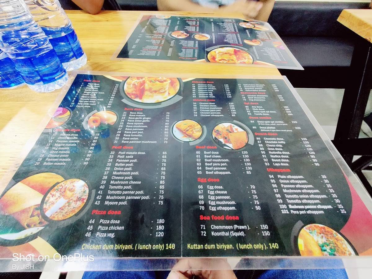 Menu at Dosa Spot, Tirur
