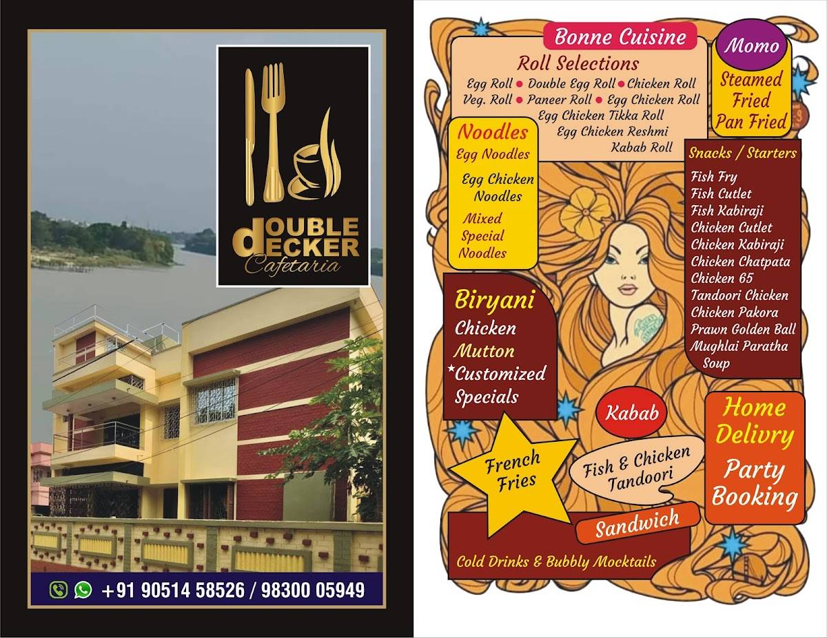 Menu at Double Decker Cafeteria and Restaurant, Chandannagar