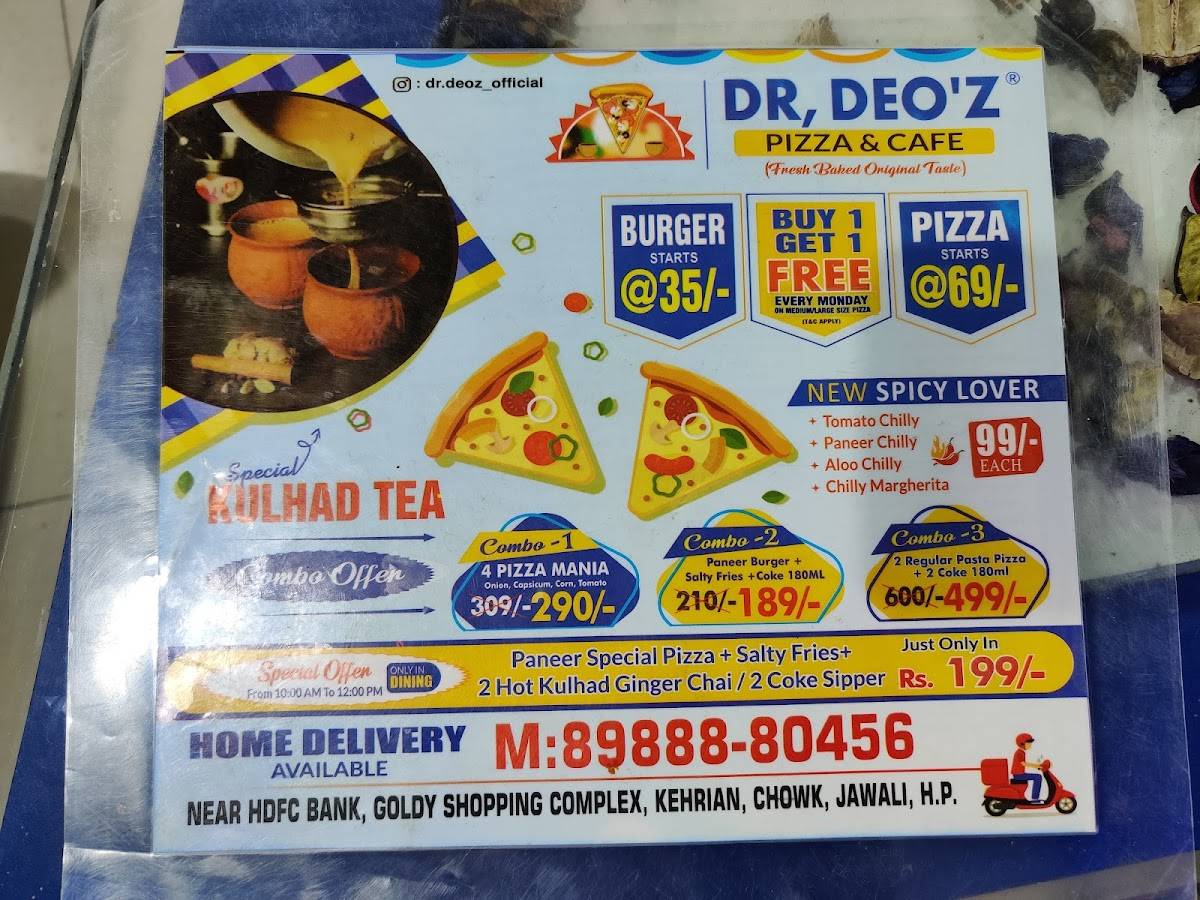 Menu at Dr Deo'z Pizza and Cafe, Jawali