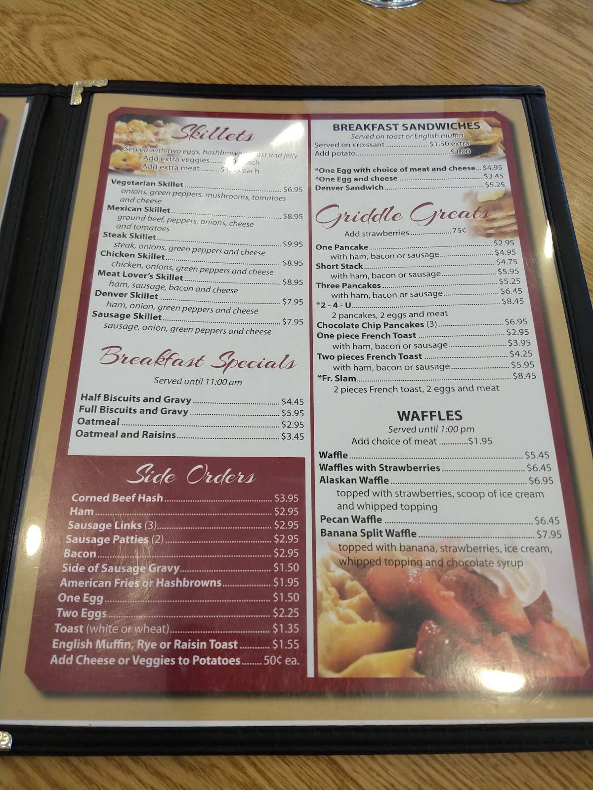 Menu at Red Roof Diner restaurant, Peosta