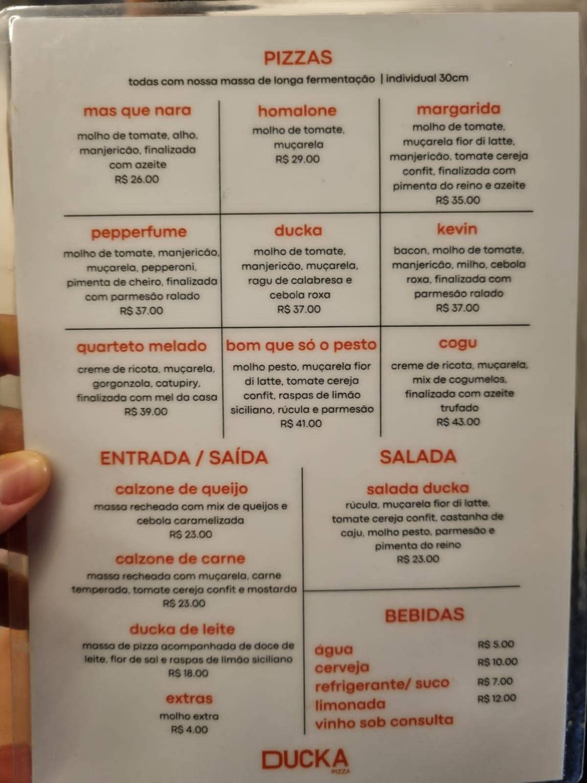 Menu em Ducka Pizza restaurante, Recife