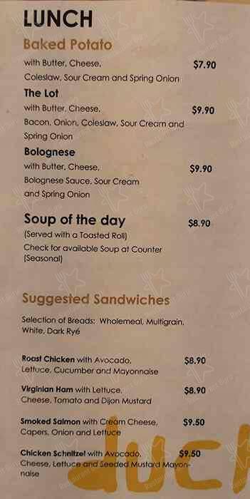 Menu at Ducky On Clyde cafe, Cranbourne East, Shopping on Clyde