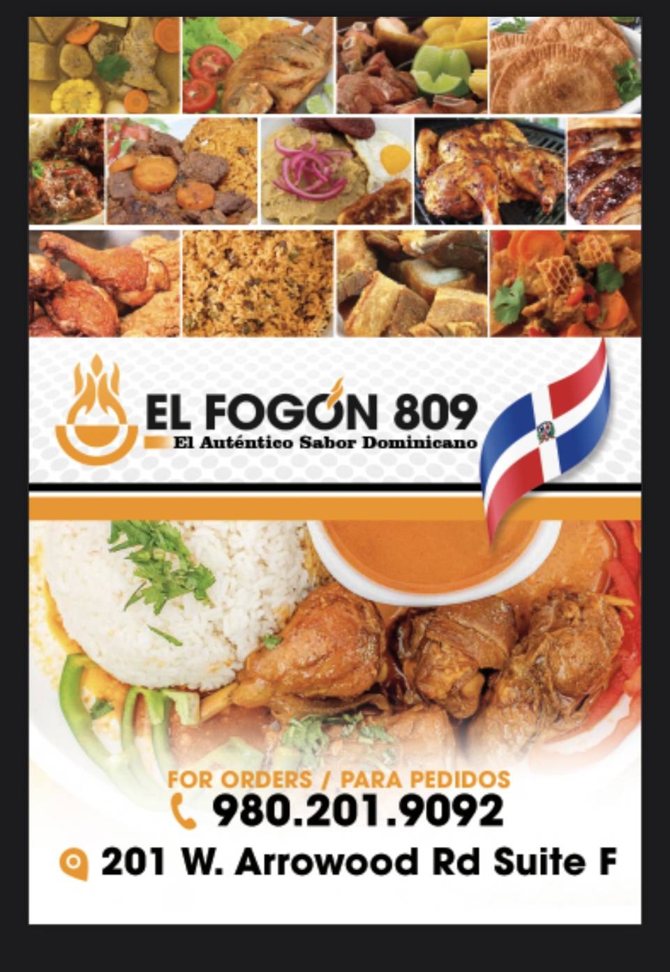 Carta del restaurante EL Fogon 809, Charlotte