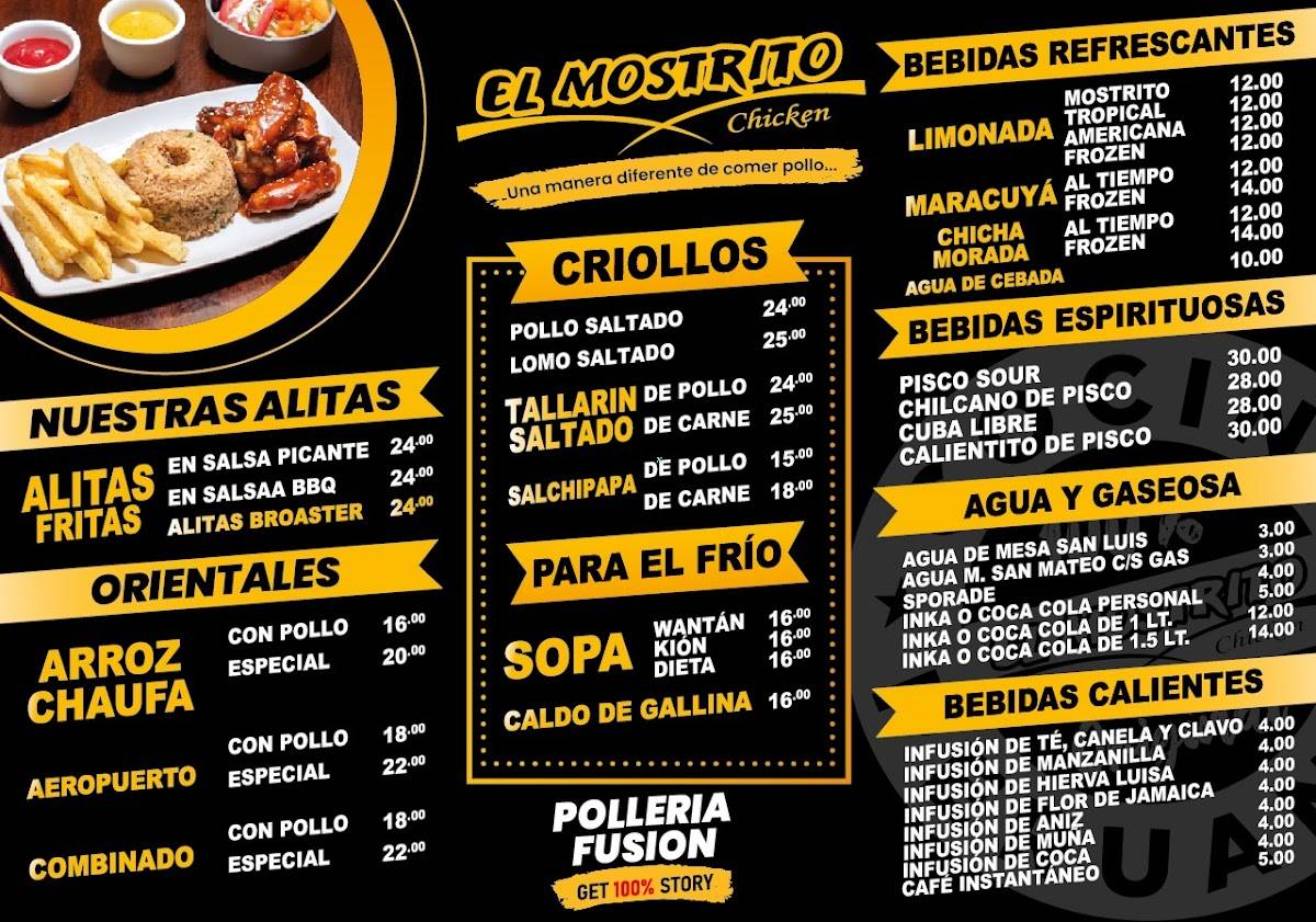 Carta del restaurante EL MOSTRITO, Ayacucho