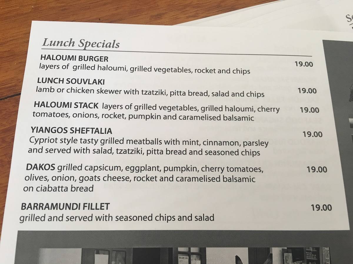 Menu at ELA MESA CAFE RESTAURANT, Woy Woy