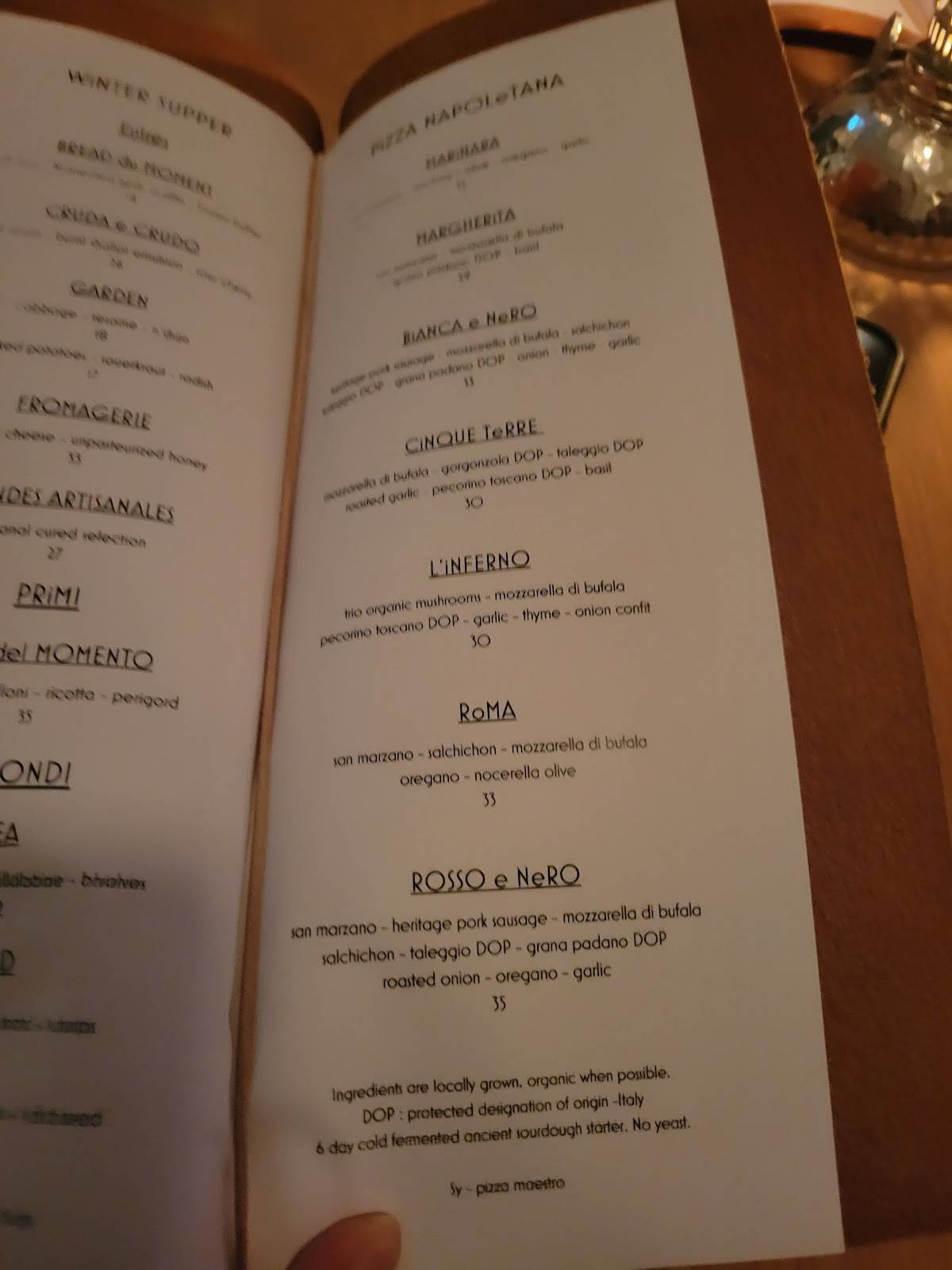 Menu at ELeVATOR bistro restaurant, Burlington