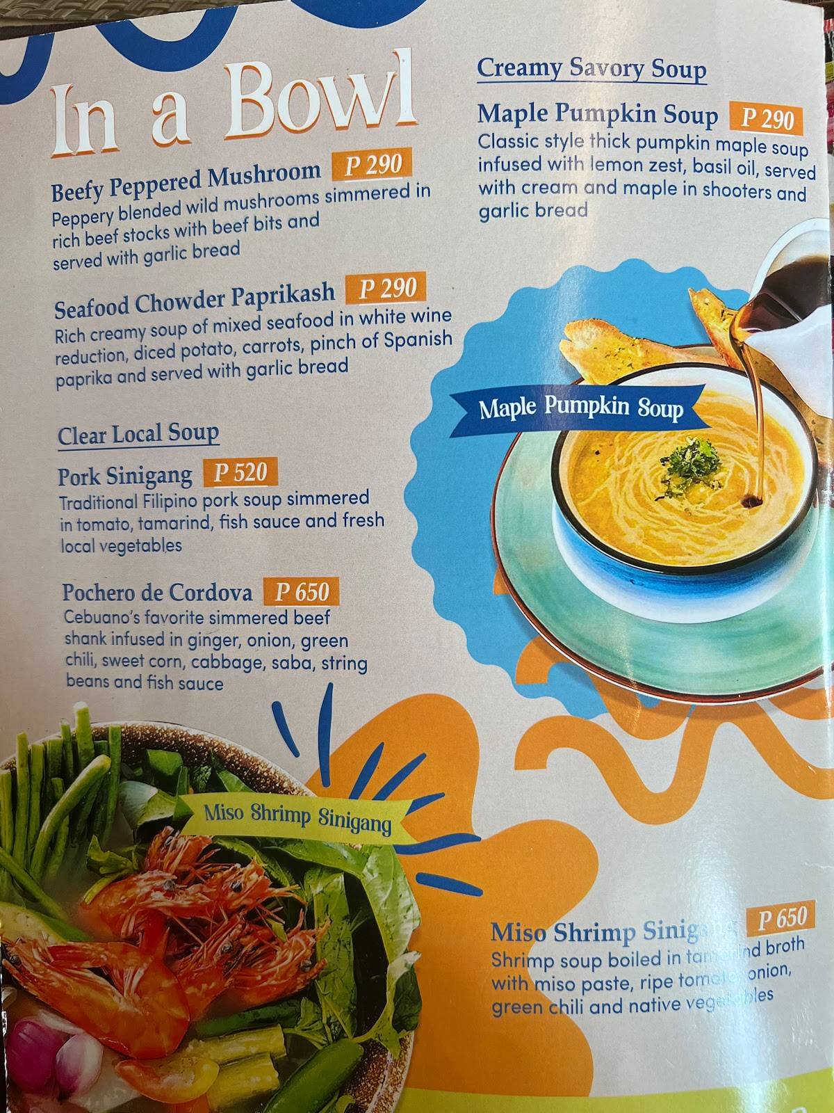 Menu at Earth Restaurant, Cordova