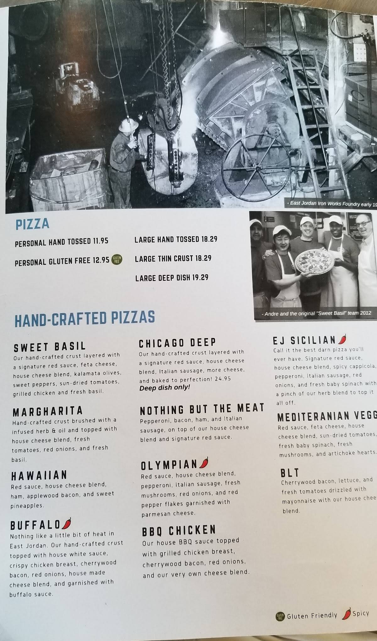 Menu at Foundry Craft Grillery pizzeria, East Jordan
