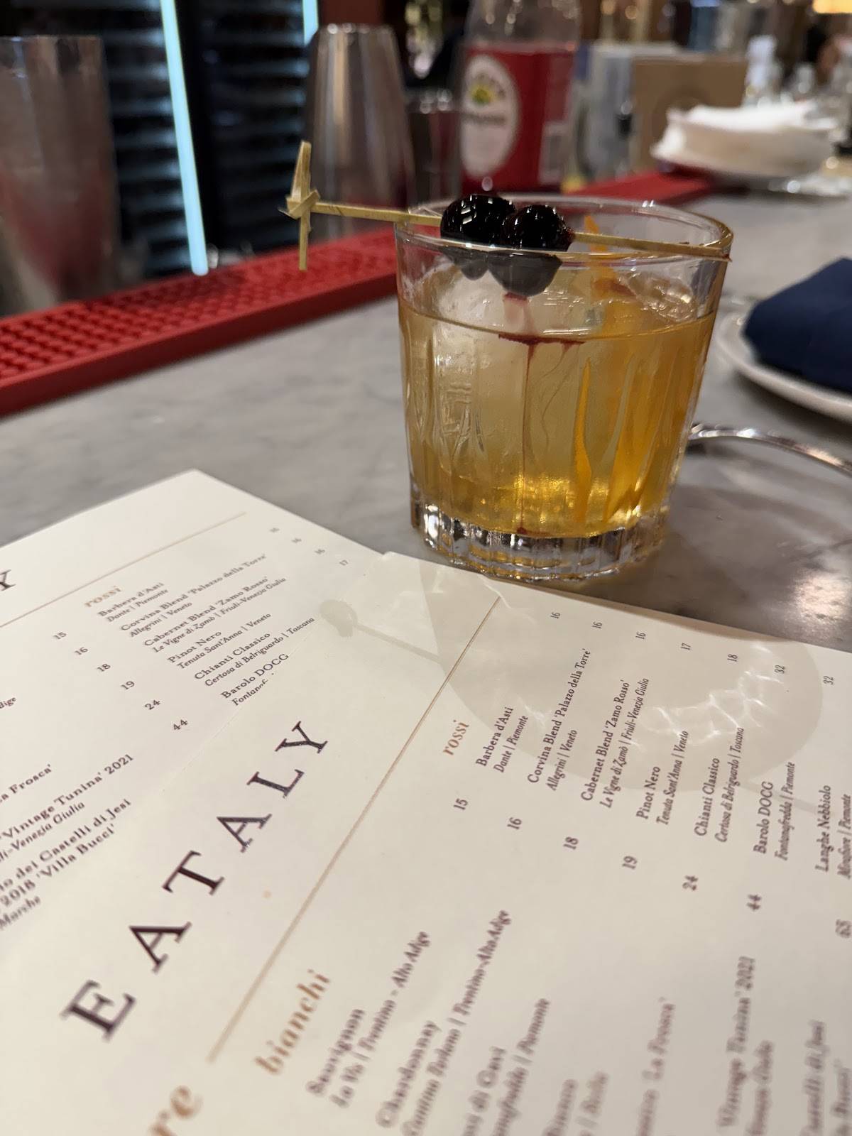 Menu at Eataly - SoHo pizzeria, New York City