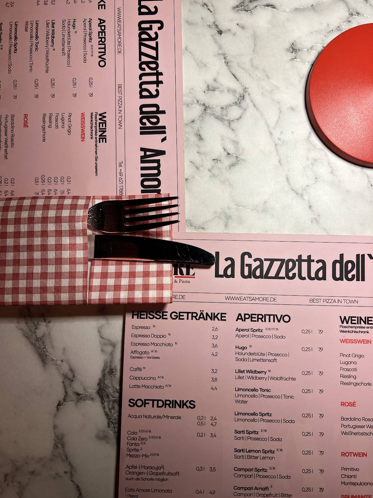 Speisekarte von Eats Amore restaurant, Mannheim