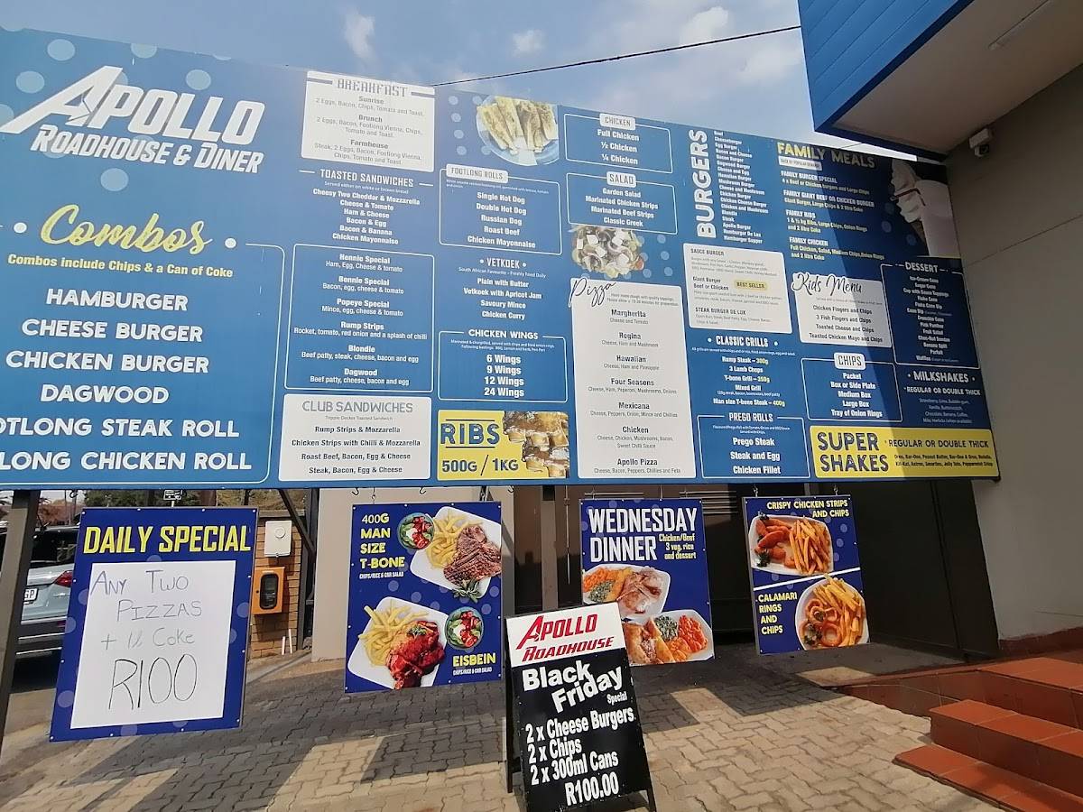 Menu at Apollo Roadhouse and Diner restaurant, Edenvale