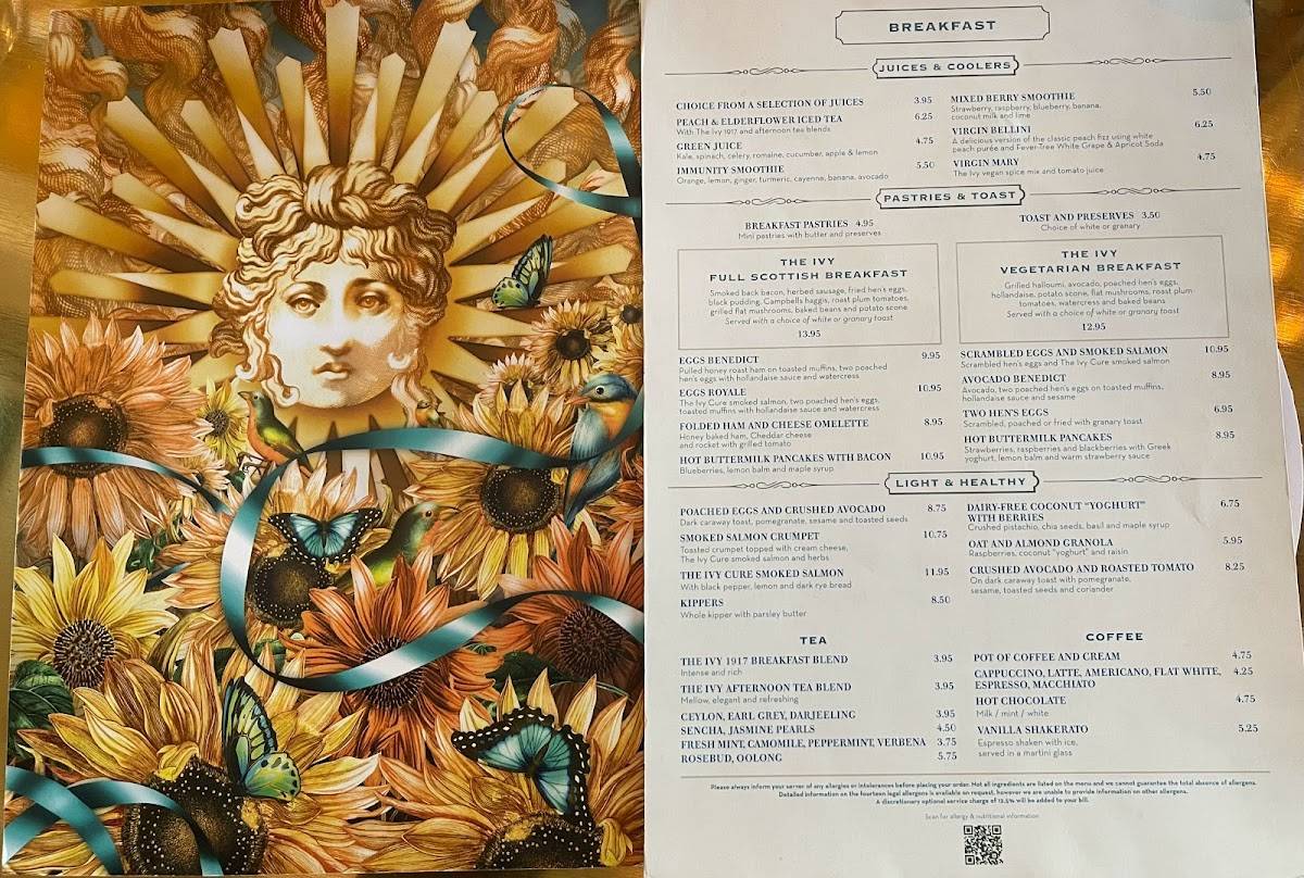 Menu at The Ivy On The Square Edinburgh pub & bar, Edinburgh