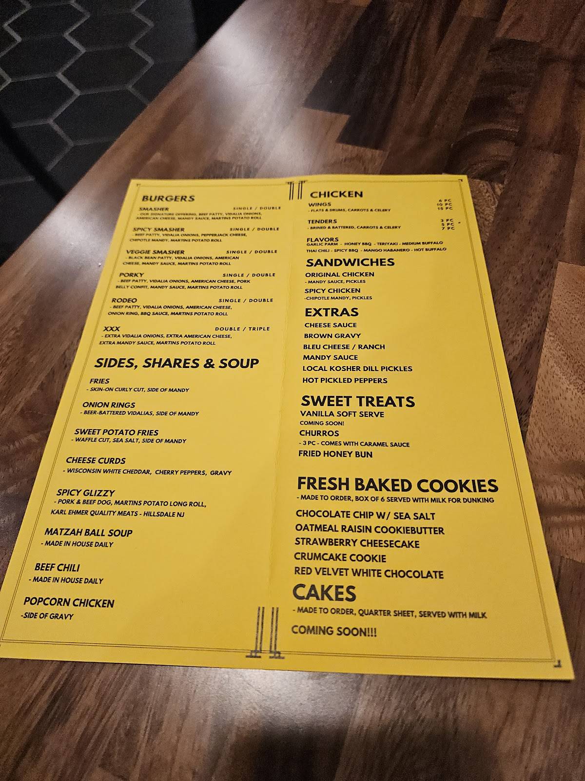 Menu at Eighty Twenty restaurant, Westwood