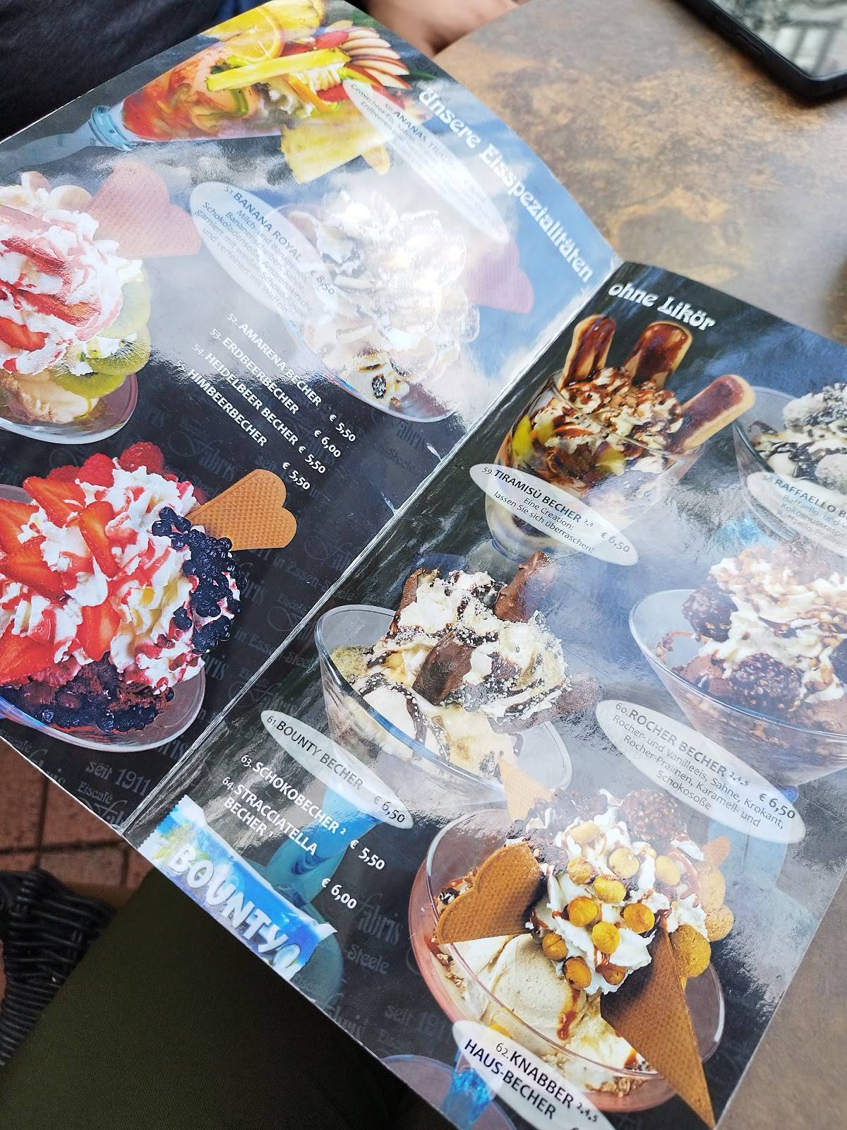 Speisekarte von Eis Cafe Fabris, Essen