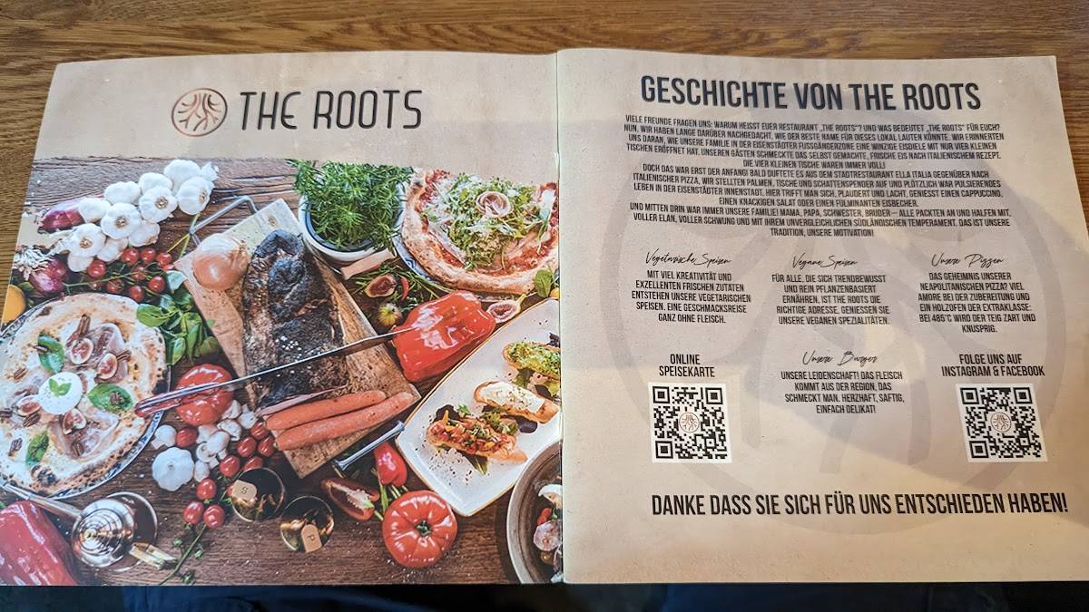 Speisekarte von The Roots restaurant, Eisenstadt