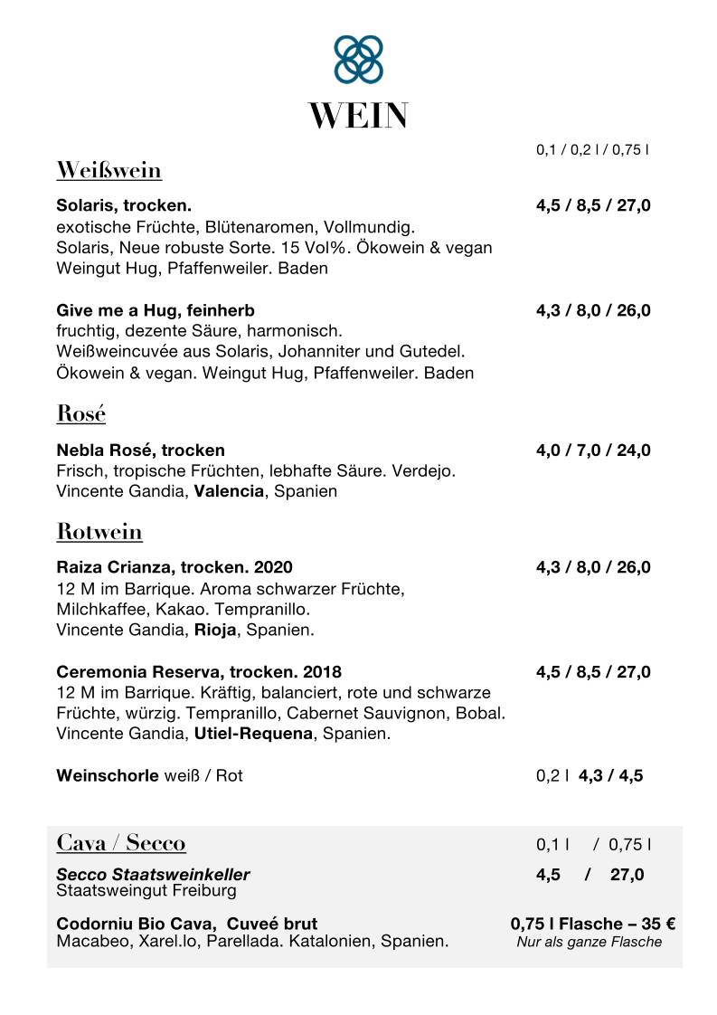 Speisekarte von El Born pub & Bar, FREIBURG IM BREISGAU
