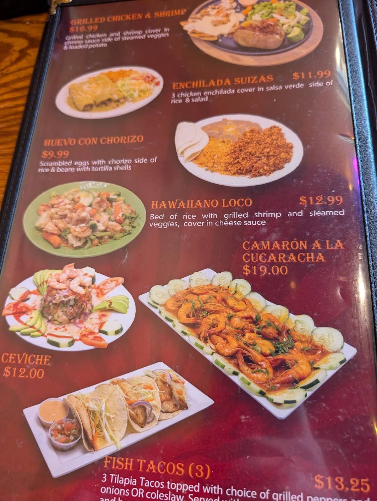 Menu at El Burro Loco Mexican Cantina restaurant, Cleveland