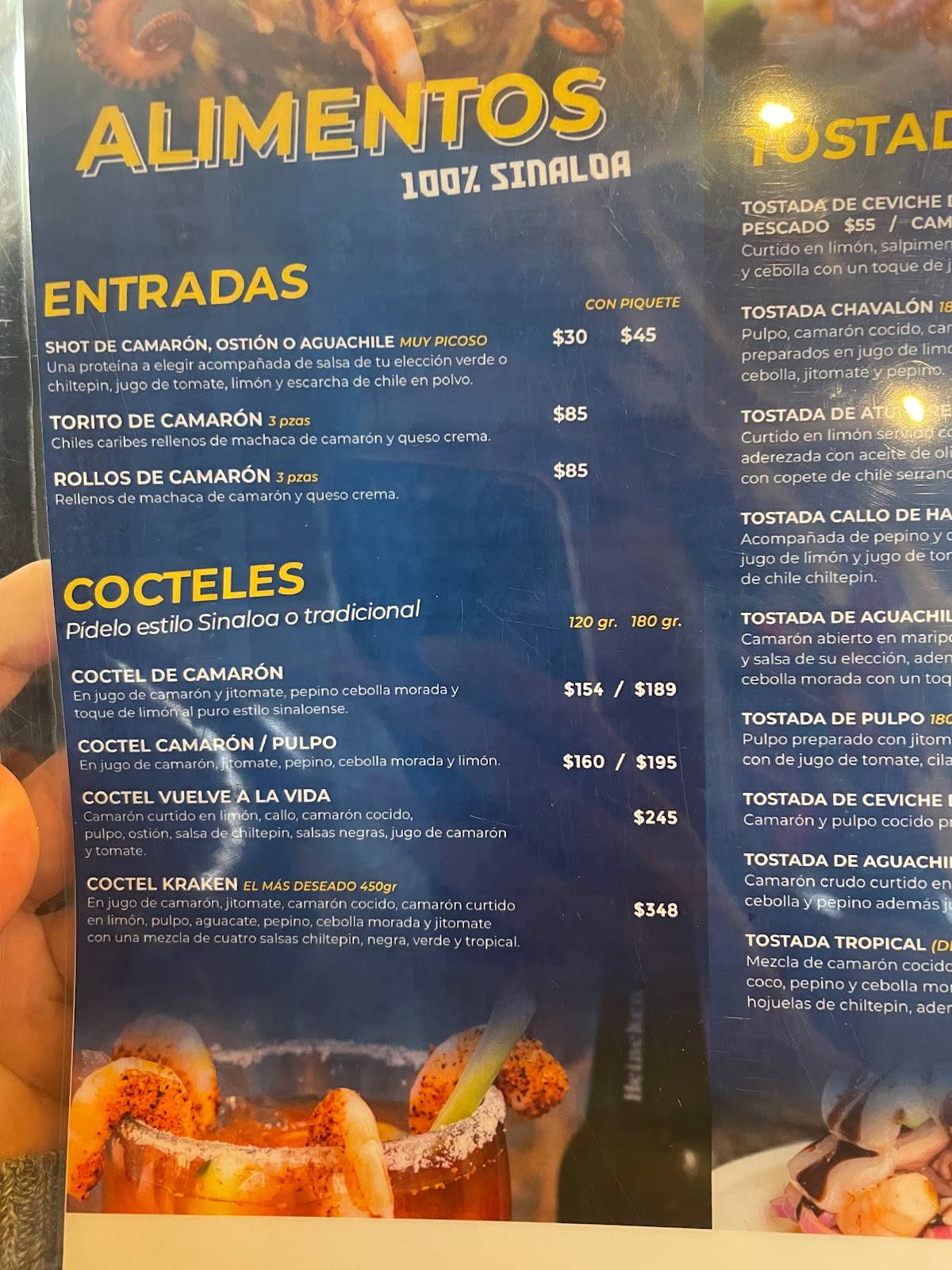Carta del restaurante El Chavalón Silao, Mariscos, Silao