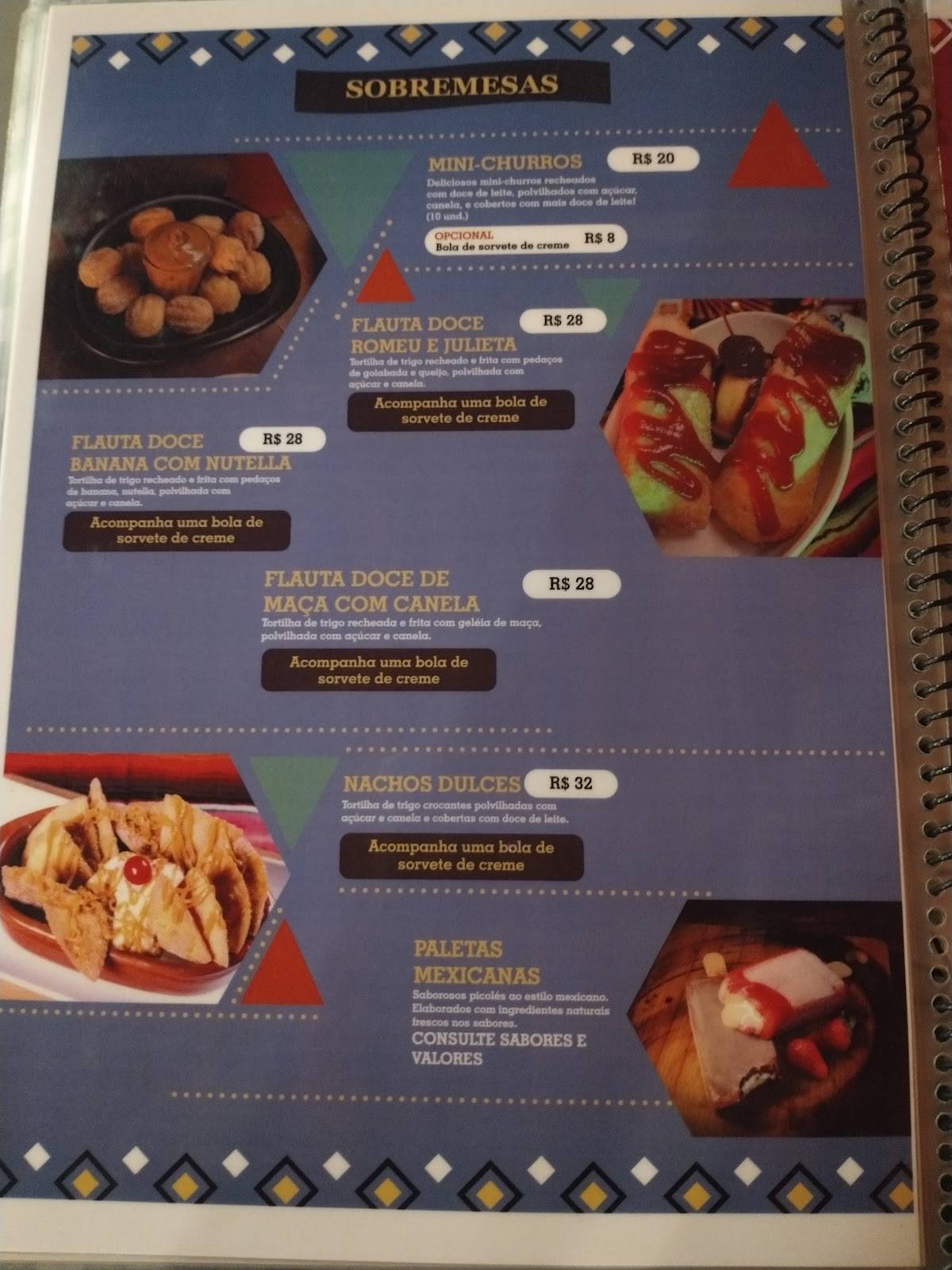 Menu em El Compadre Mexicano restaurante, João Pessoa