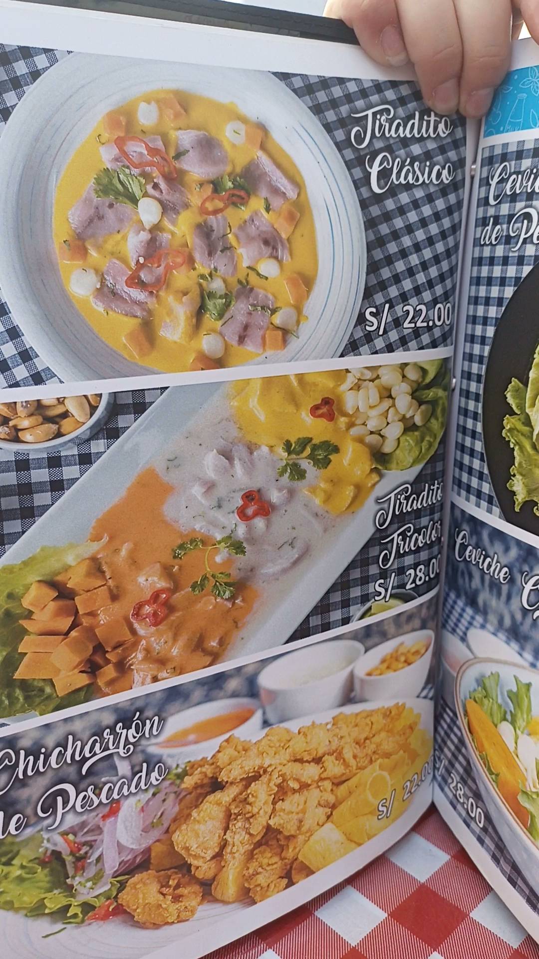 Carta del restaurante El Gran Bitute, Lima