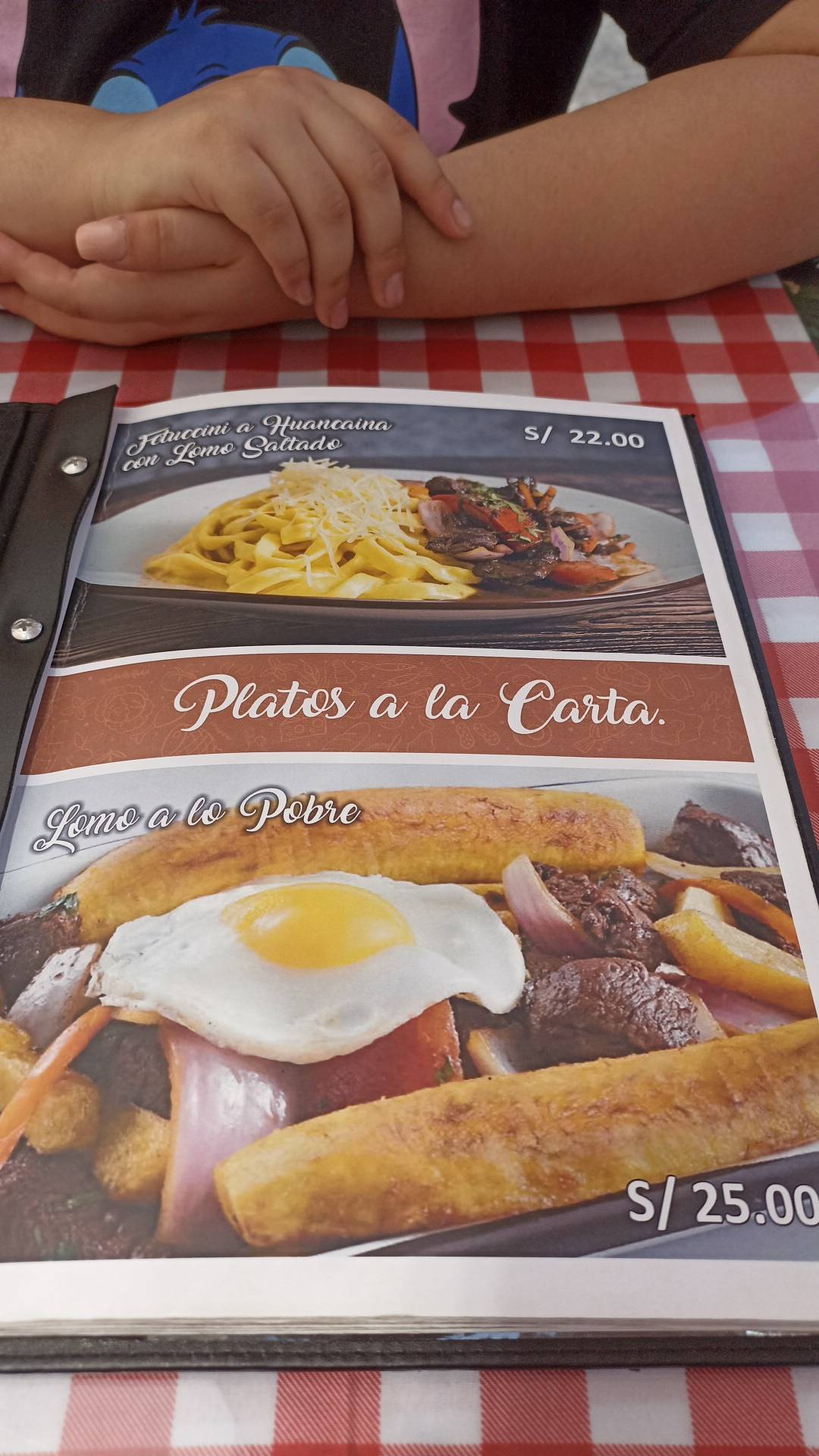 Carta del restaurante El Gran Bitute, Lima
