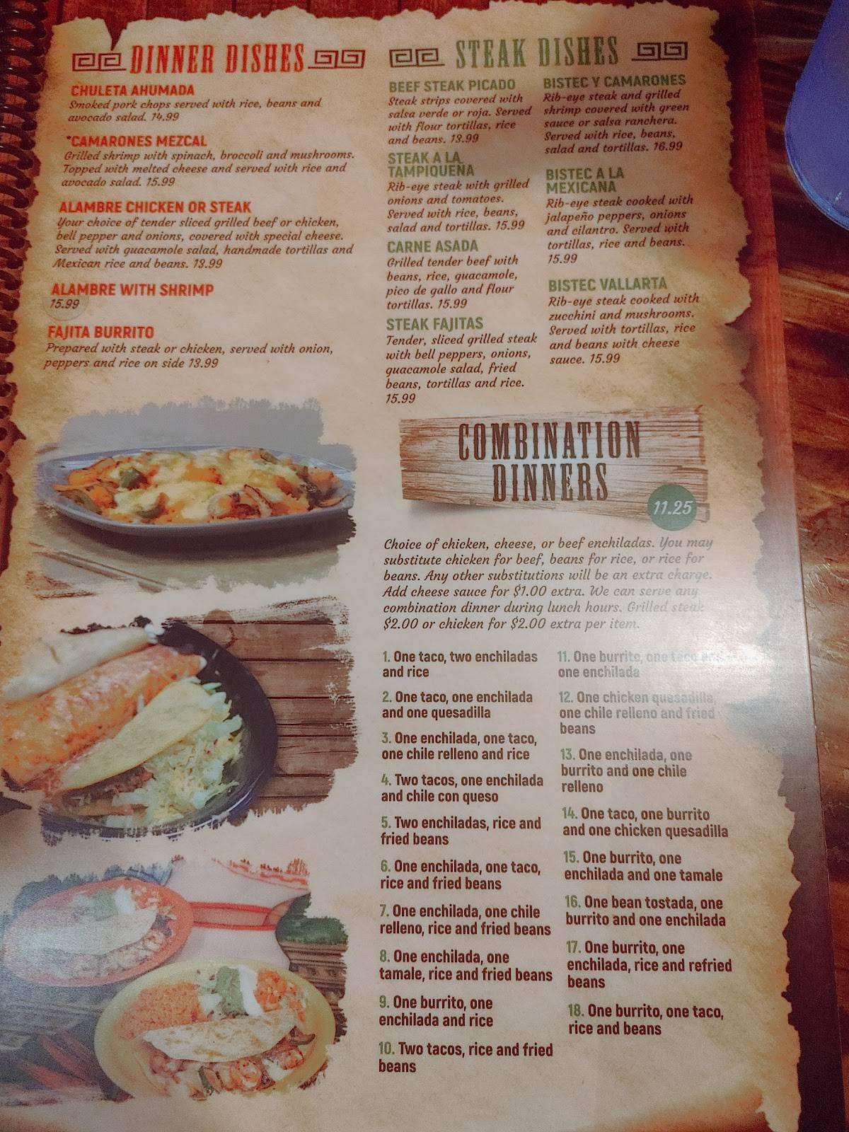 Menu at El Mezcal Mexican Restaurant Mount Dora, Mount Dora