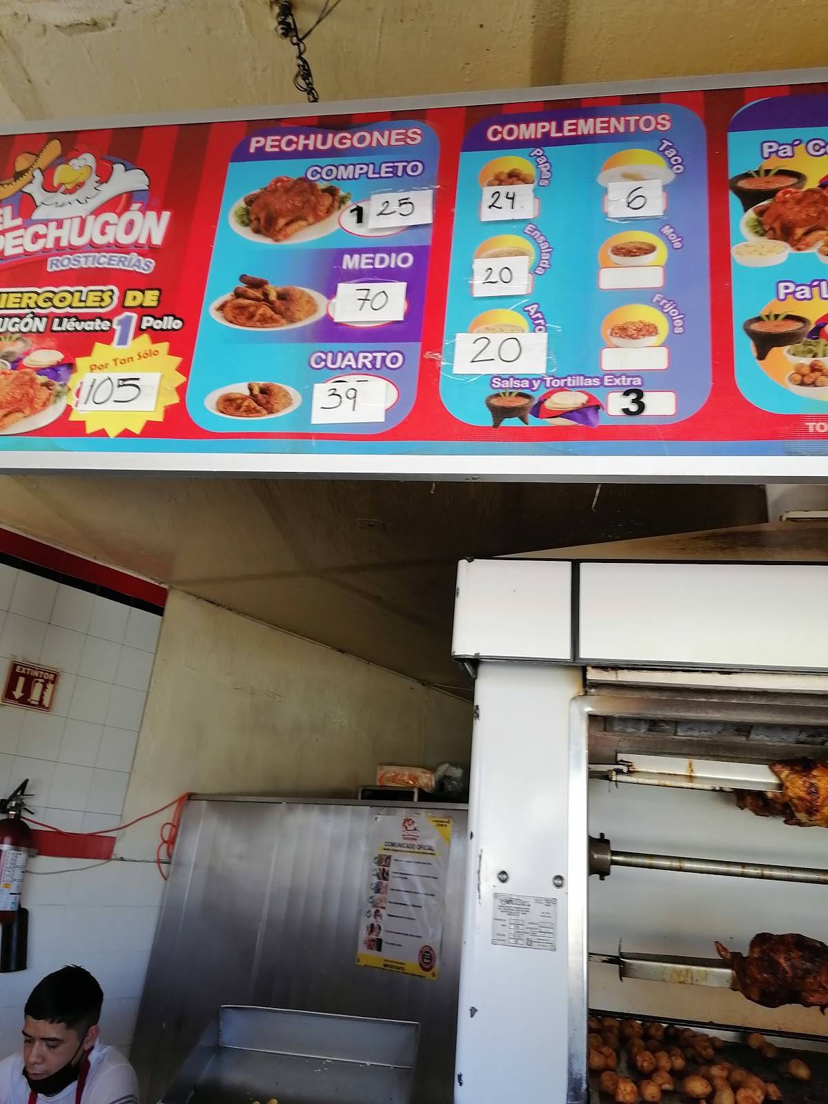 Menu at El Pechugón restaurant, Guadalajara, Av. Héroe de Nacozari 2114