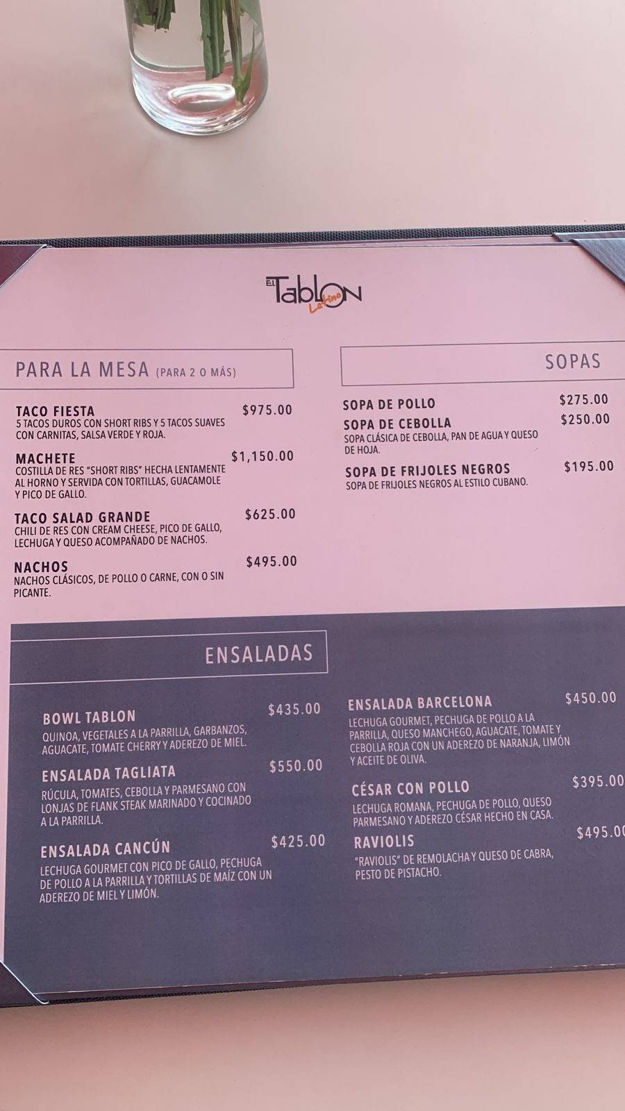 Carta del restaurante El Tablon Latino, Santiago De Los Caballeros, C ...