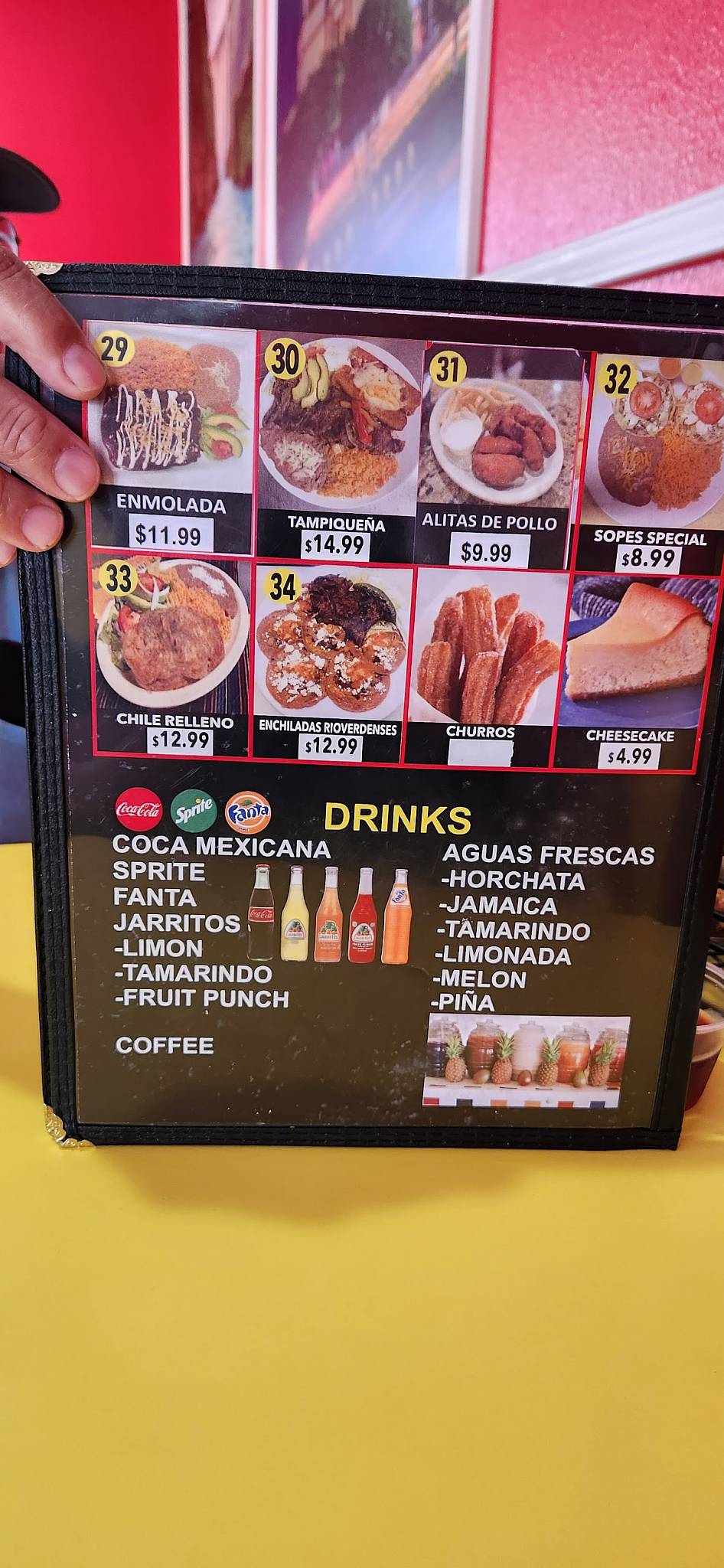 Menu at El sazón potosino restaurant, Grand Prairie