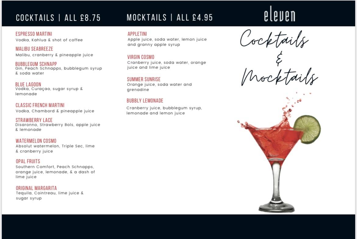 Menu at Eleven Restaurant & Bar, Stornoway