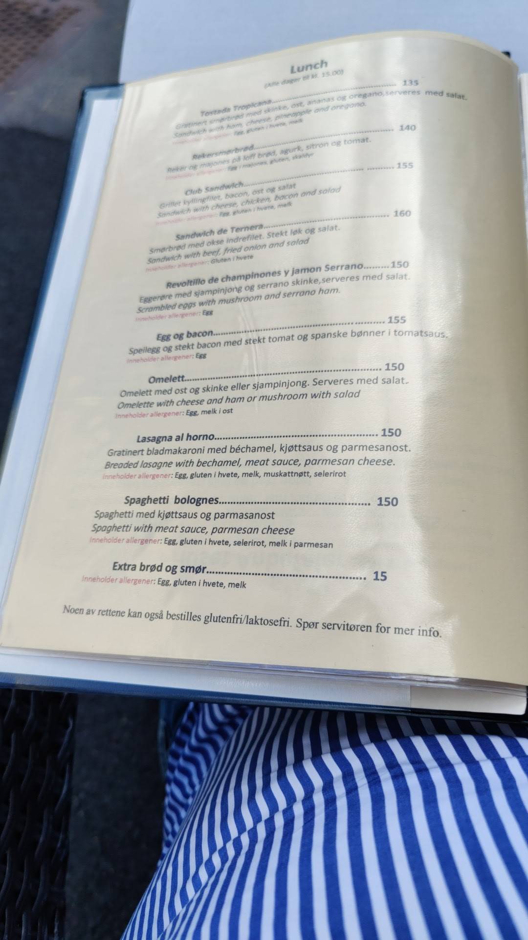 Menu at Elise Cafe AS, Oslo