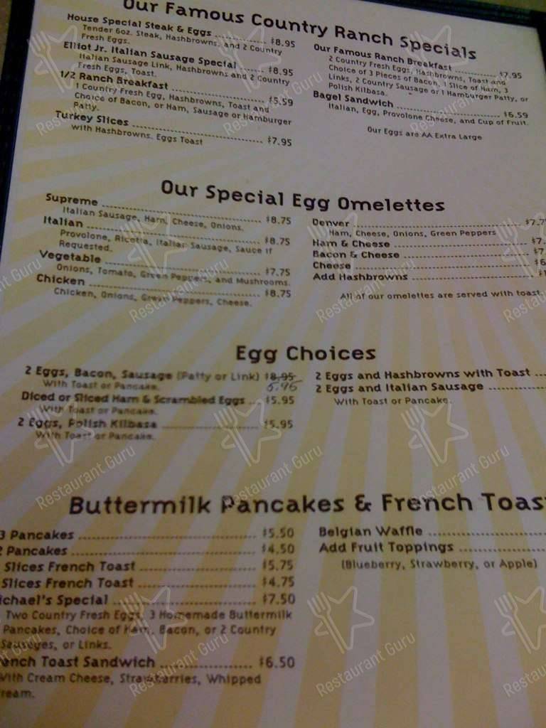 Menu at Emily's F & M Cafe, Minneapolis
