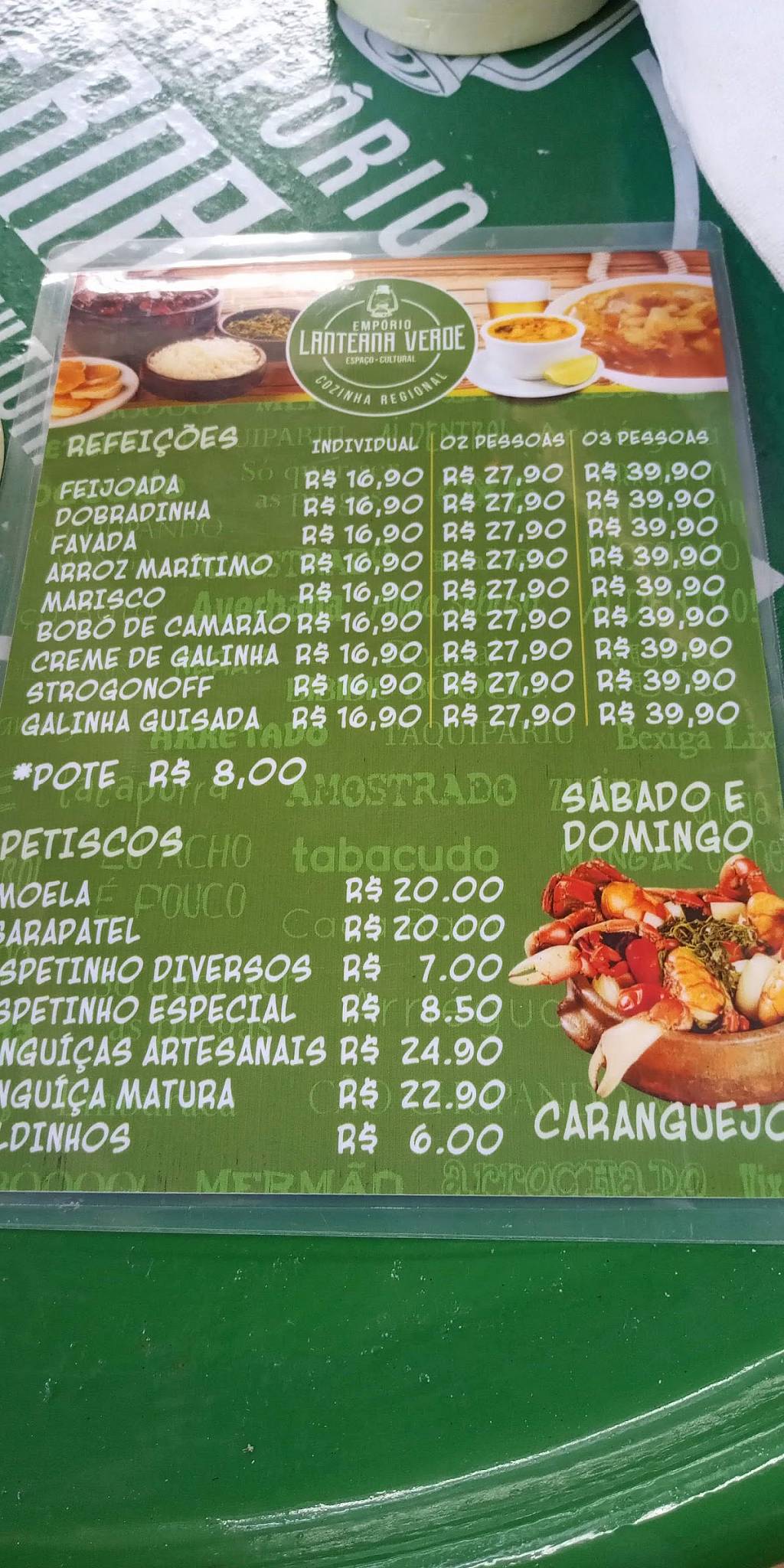 Menu em Empório & Confraria Lanterna Verde restaurante, Recife
