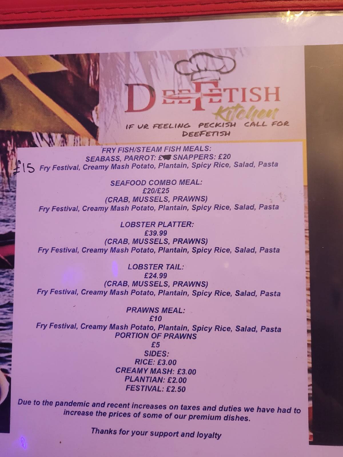 Menu at Empire Lounge restaurant, London