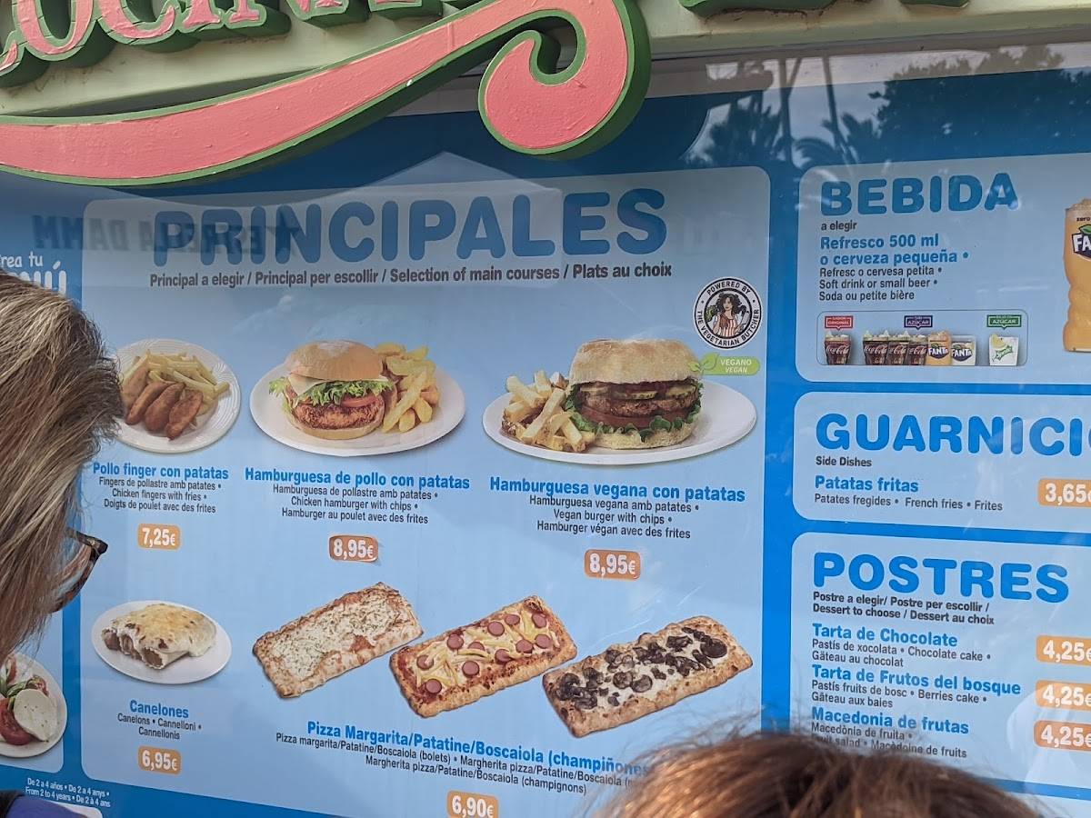 Menu at Epi's Kitchen restaurant, Tarragona